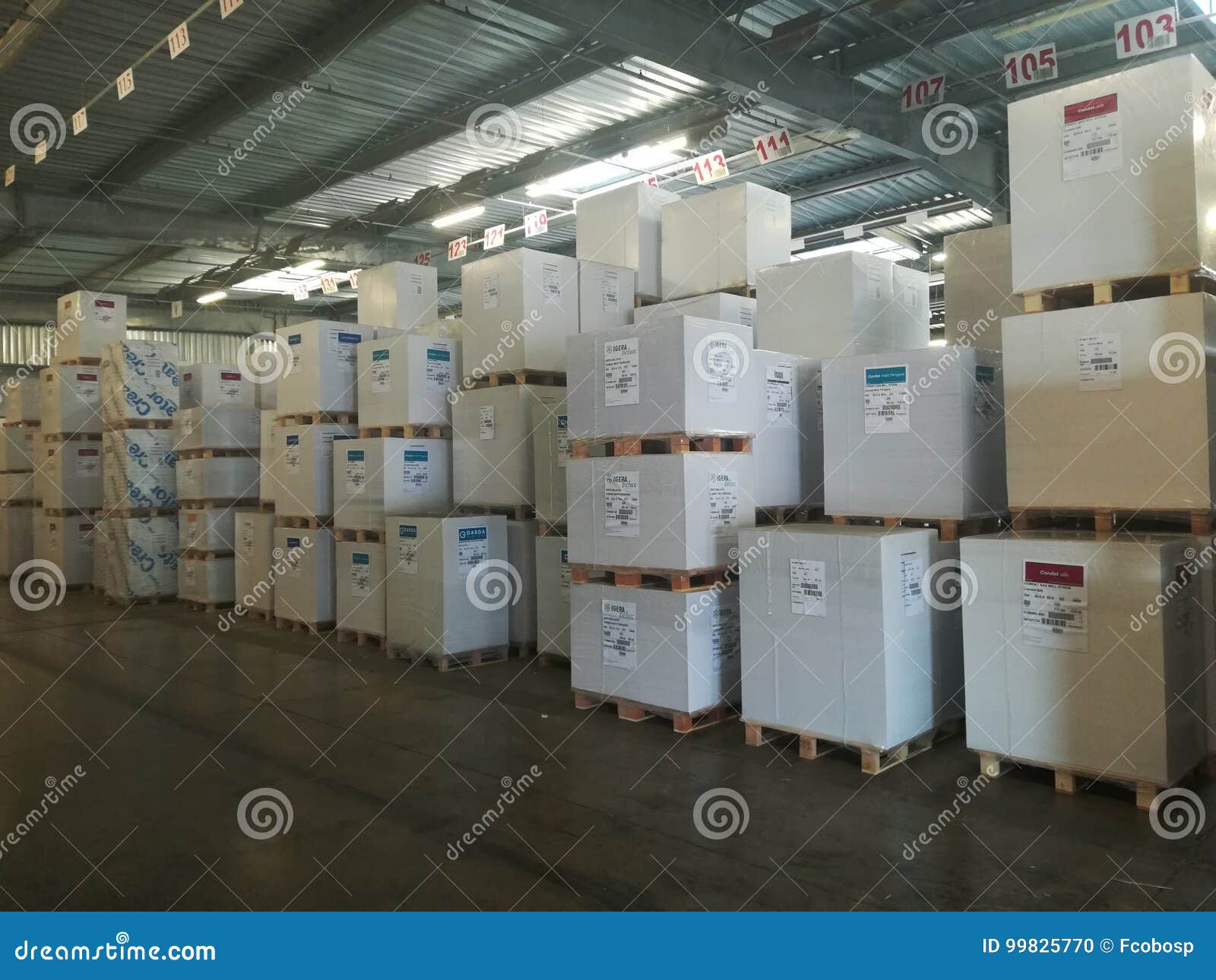 Paper Sheets Palletized at the Warehouse Editorial Image - Image of ...