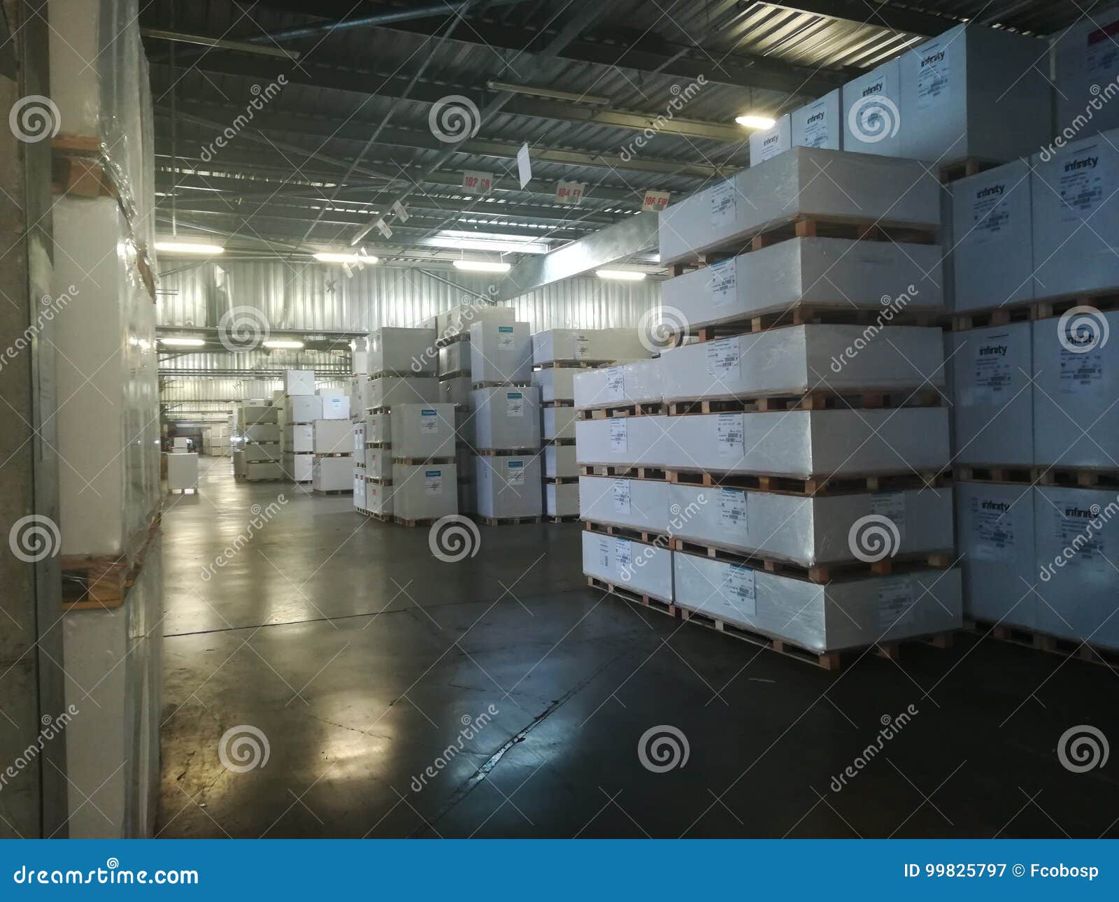 Paper Sheets Palletized at the Warehouse Editorial Photography - Image ...