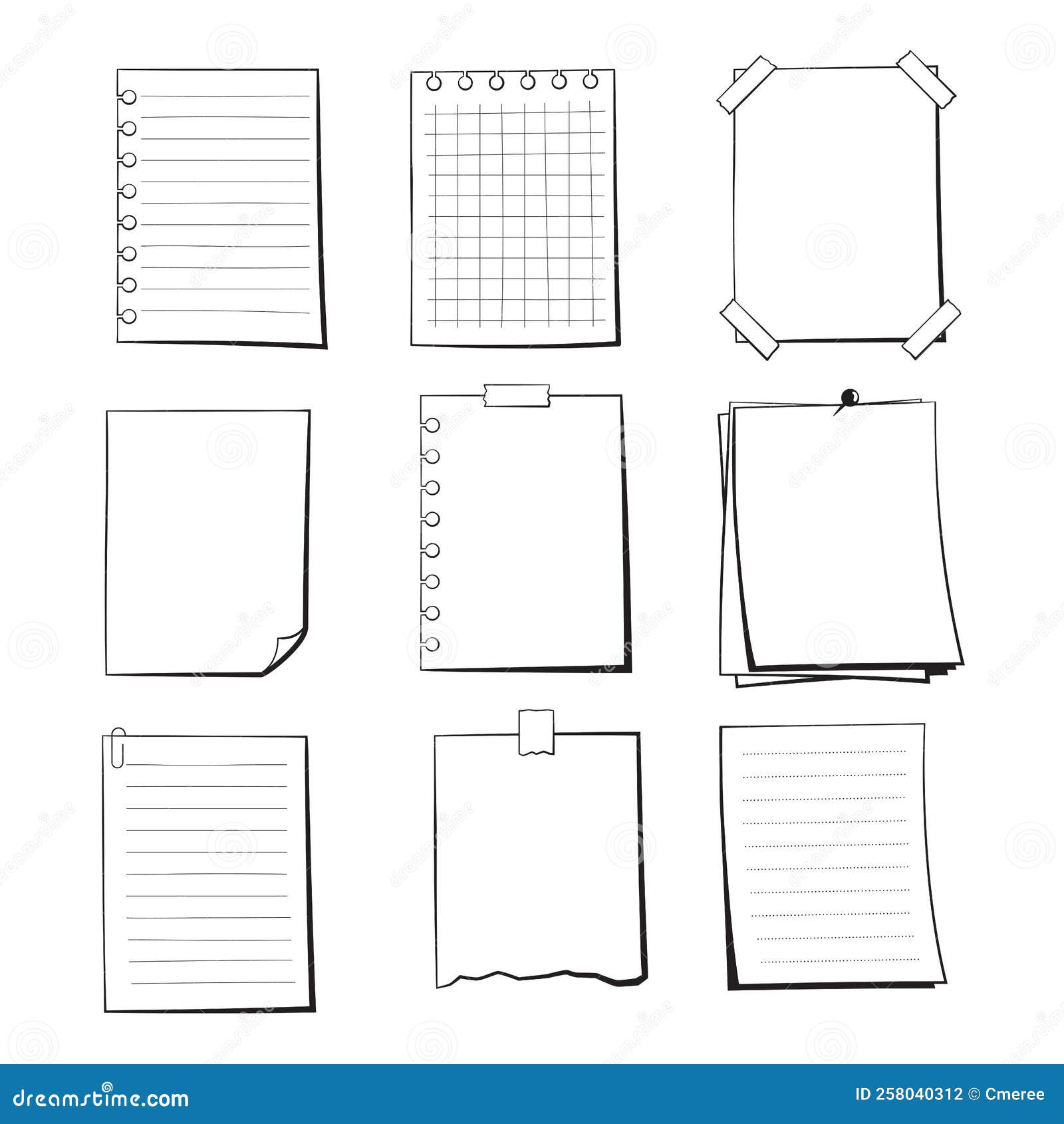 Paper sheets stock vector. Illustration of comic, paper - 258040312