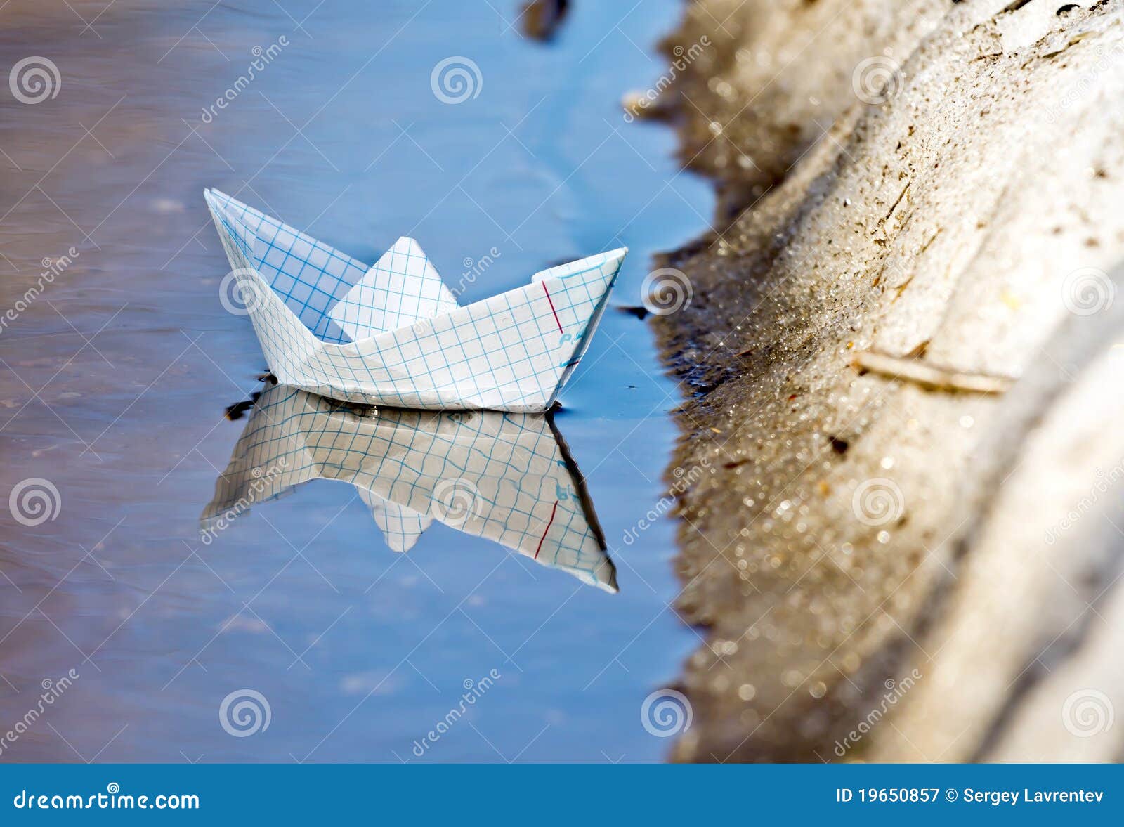 Paper ship stock image. Image of float, fragile, simple - 19650857