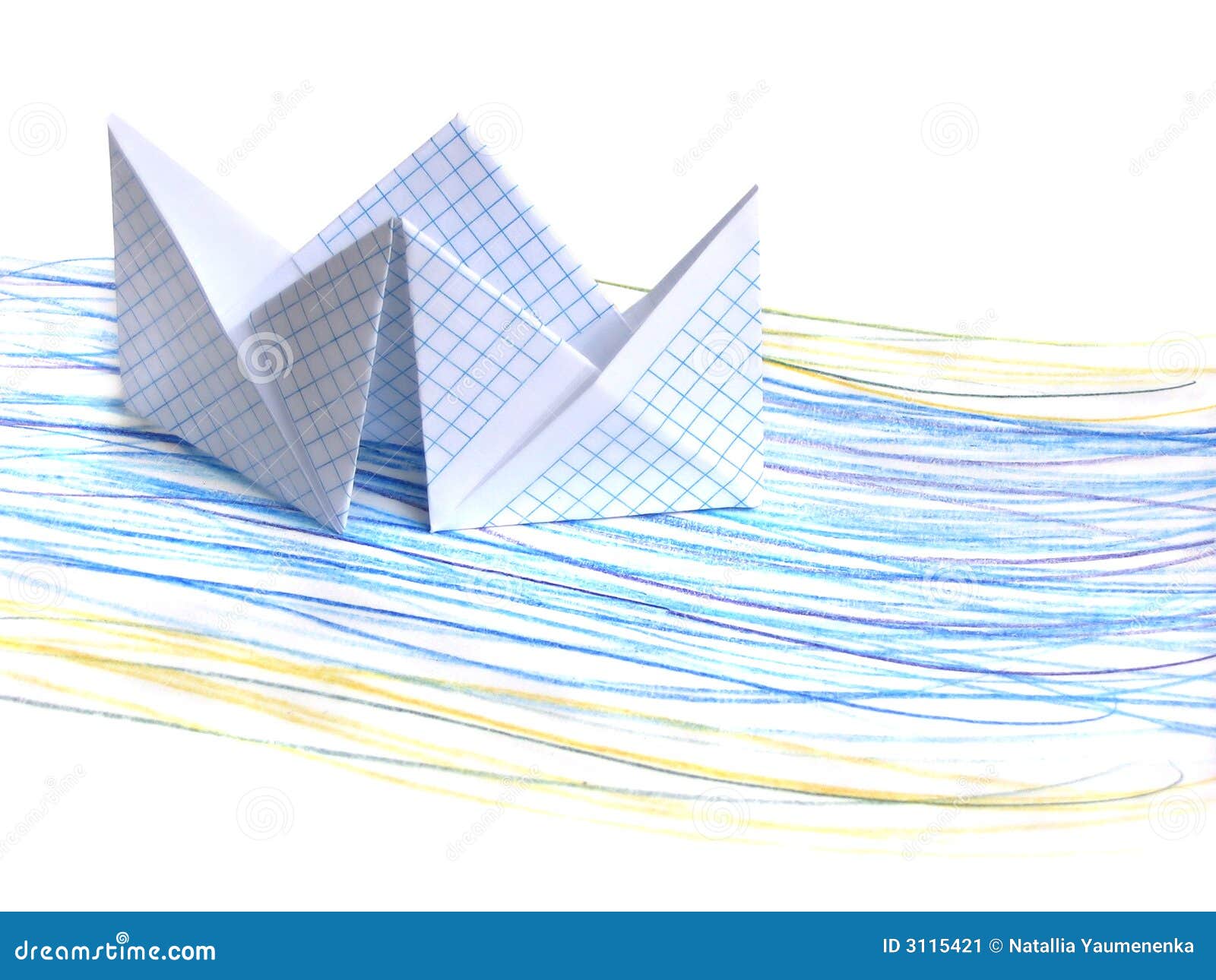 Paper ship stock illustration. Illustration of crayon - 3115421