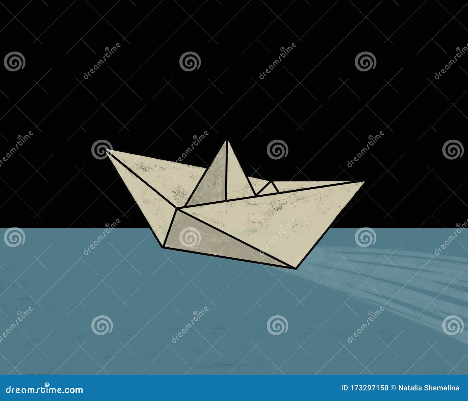 A Paper Ship, a Paper Boat Illustration Stock Illustration ...