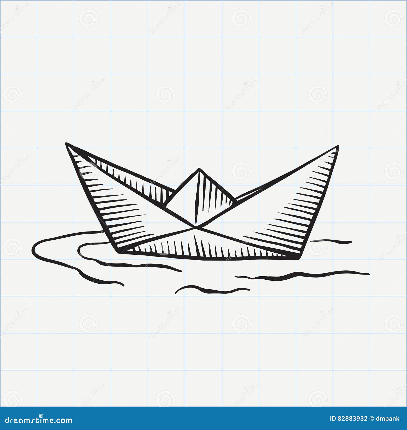 Paper ship doodle icon stock vector. Illustration of handdrawn - 82883932