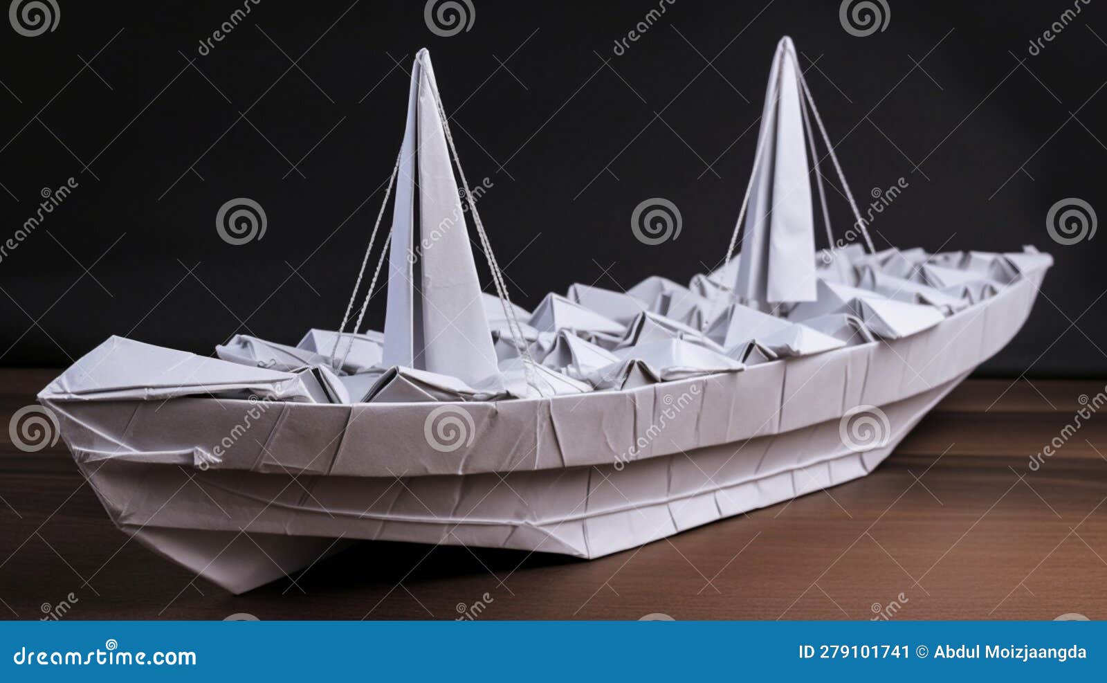 Paper ship origami stock illustration. Illustration of success - 279101741