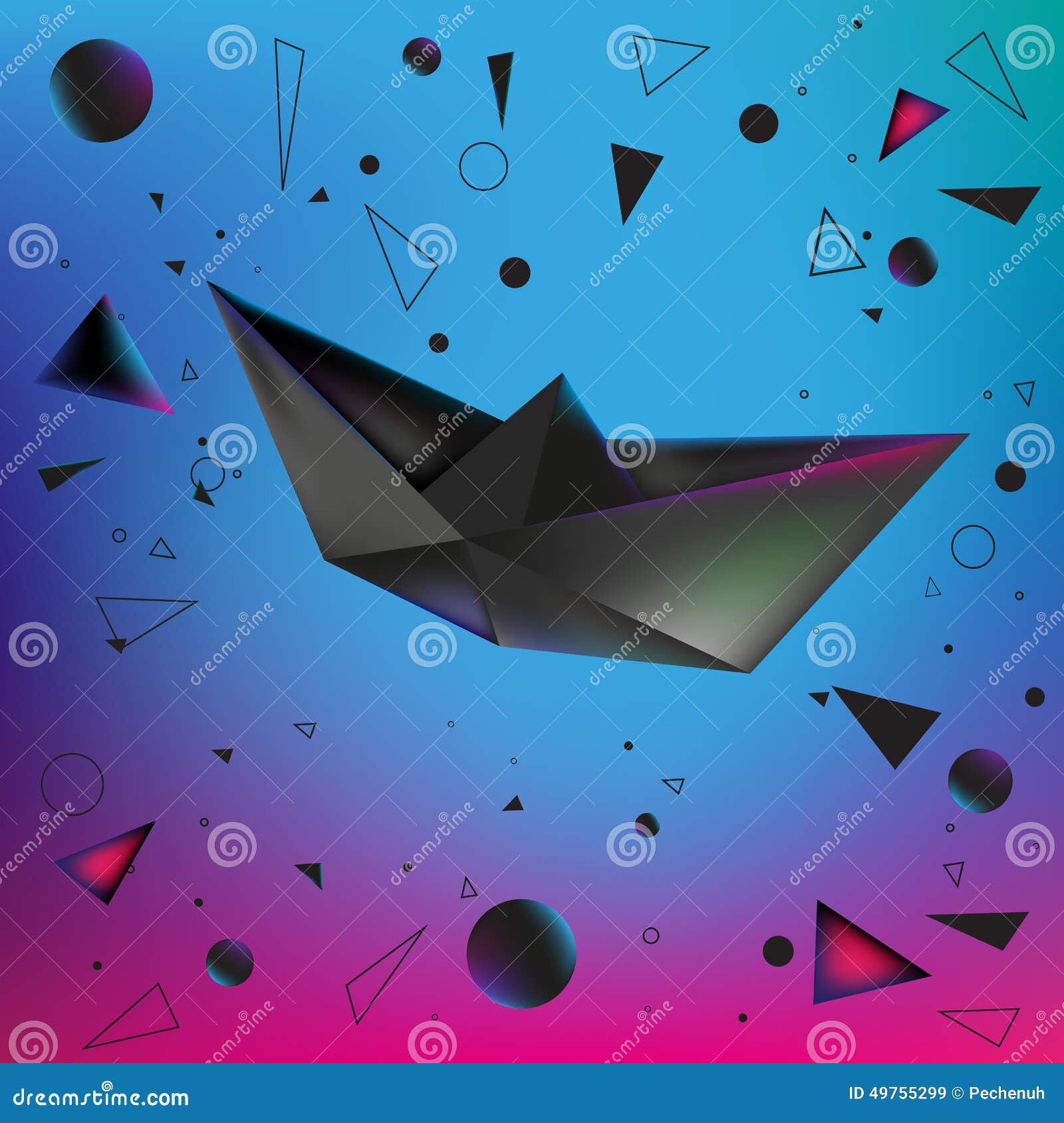 Paper ship origami stock vector. Illustration of paper - 49755299