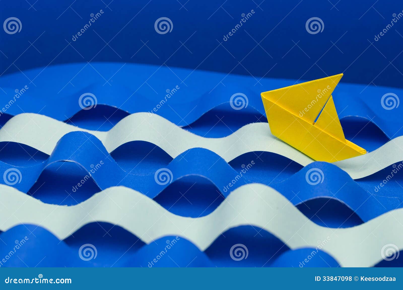 Paper ship on paper sea stock photo. Image of paper, float - 33847098