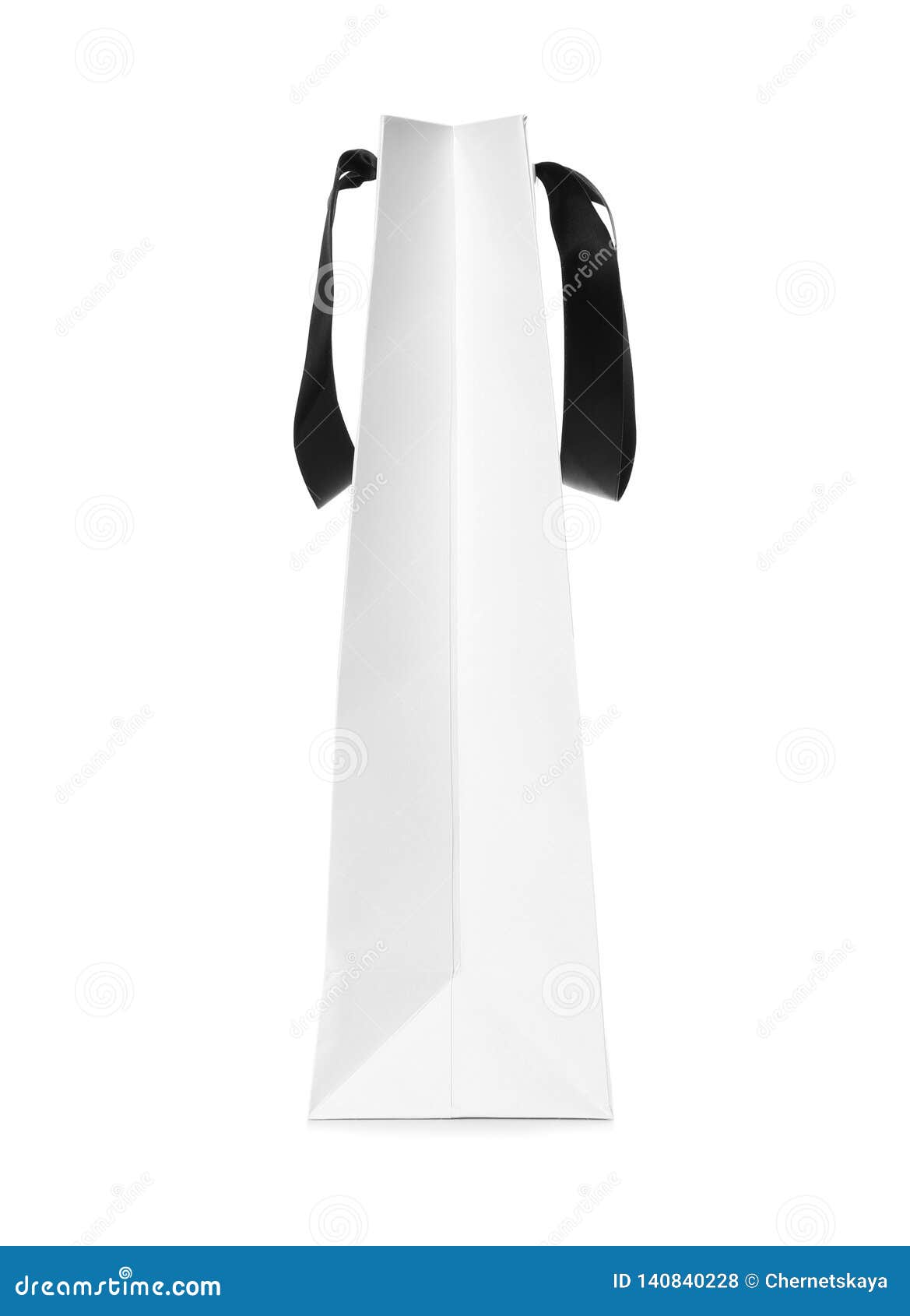 Paper Shopping Bag on White, Side View Stock Photo - Image of sale ...