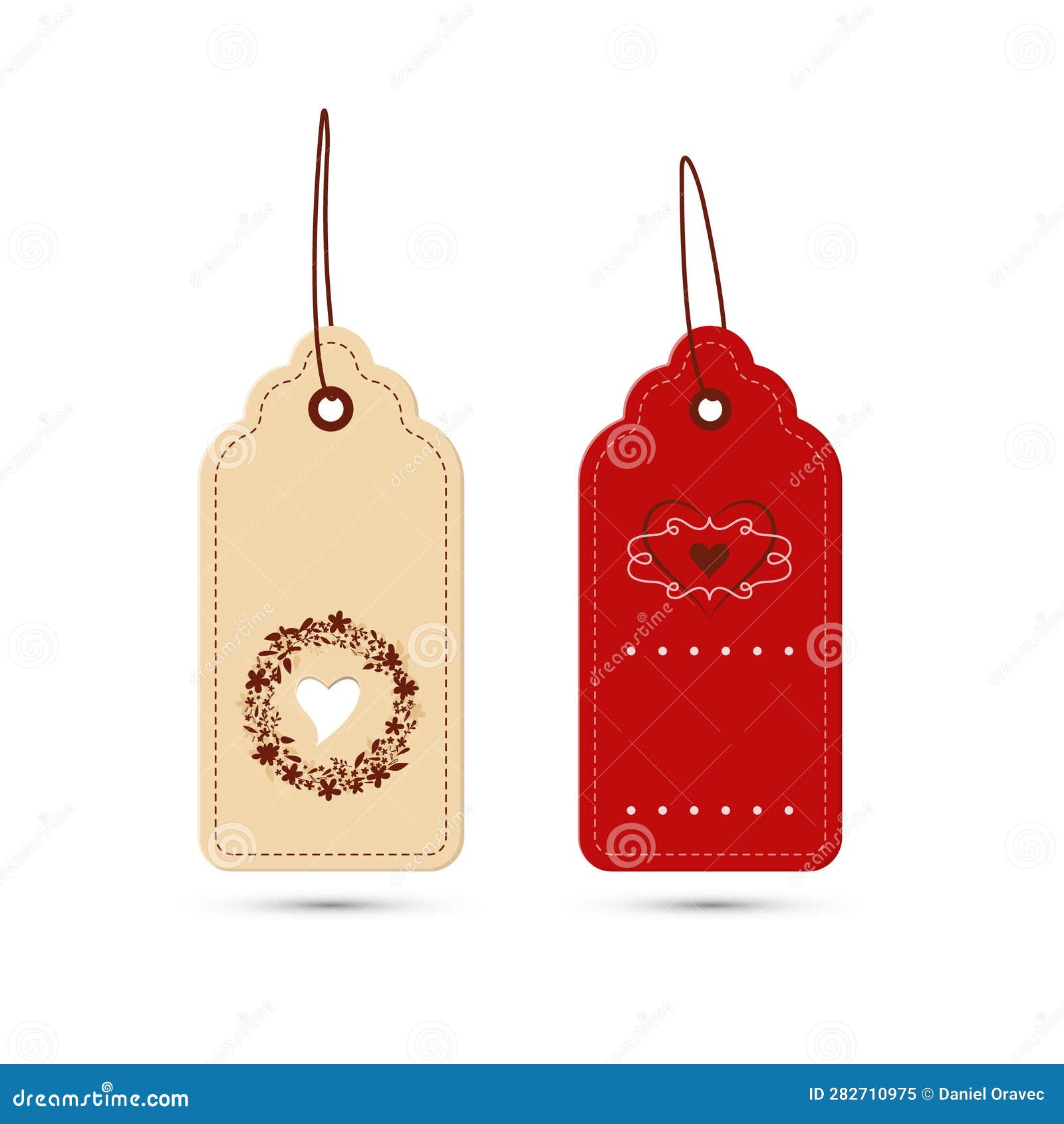 Paper Shopping Tags with Hearts Stock Vector - Illustration of shop ...