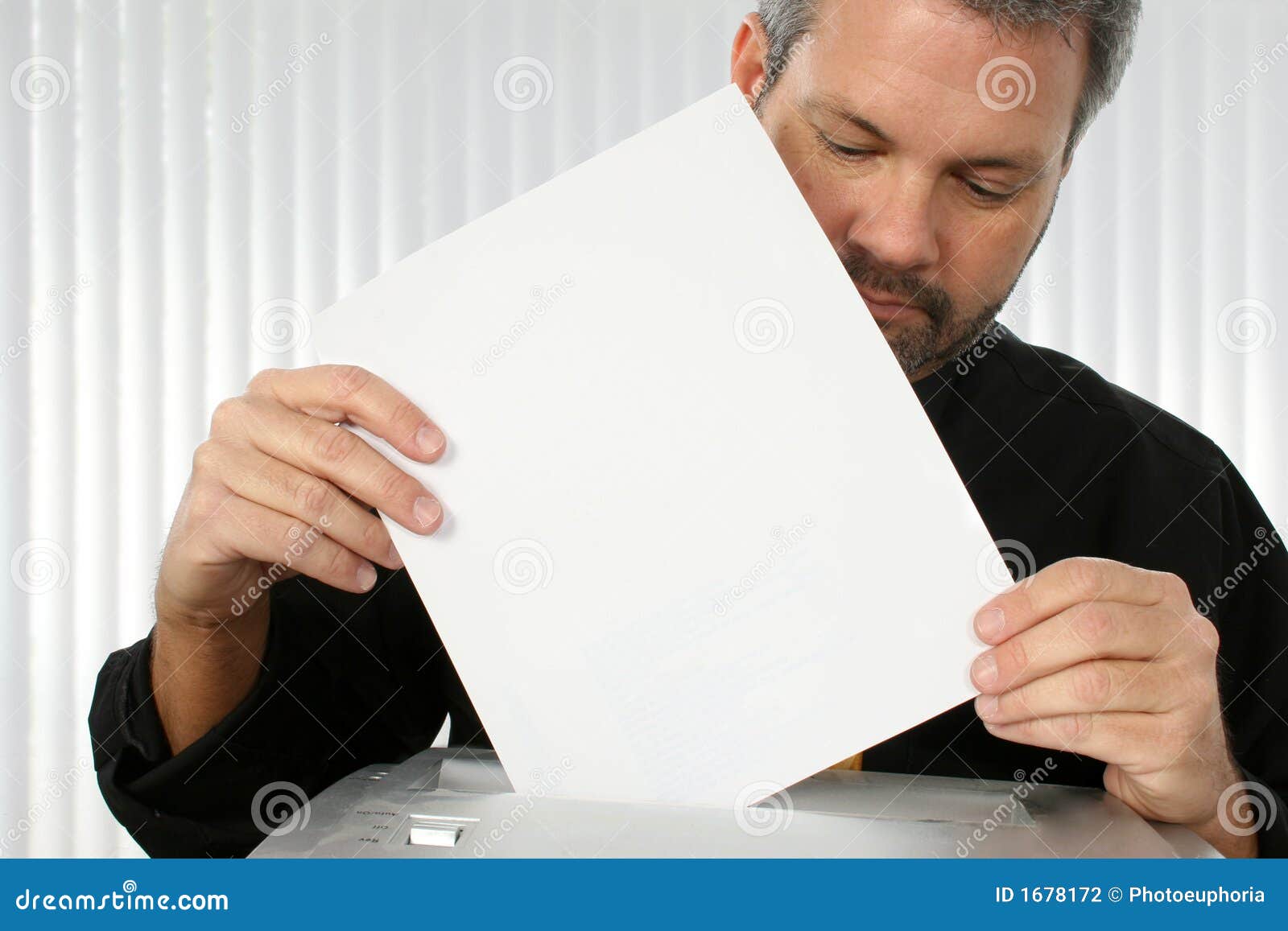 Paper Shredder stock photo. Image of person, machine, years - 1678172