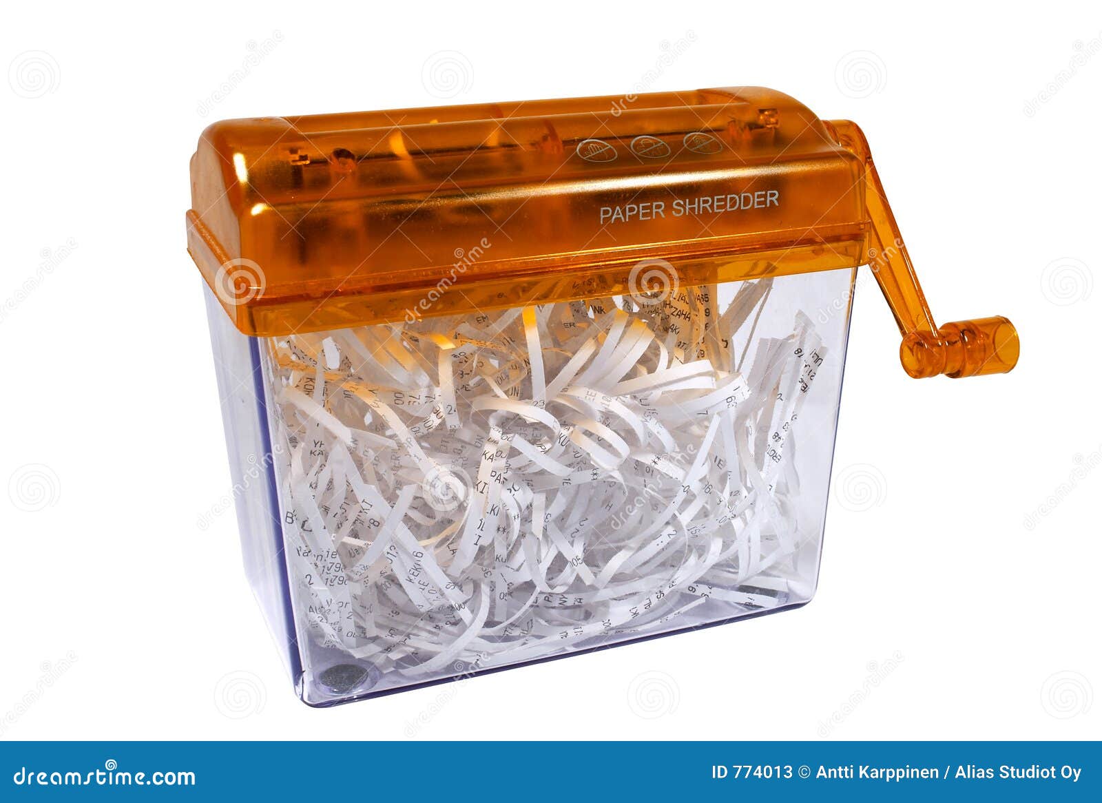 Paper shredder stock image. Image of orange, secure, plastic - 774013