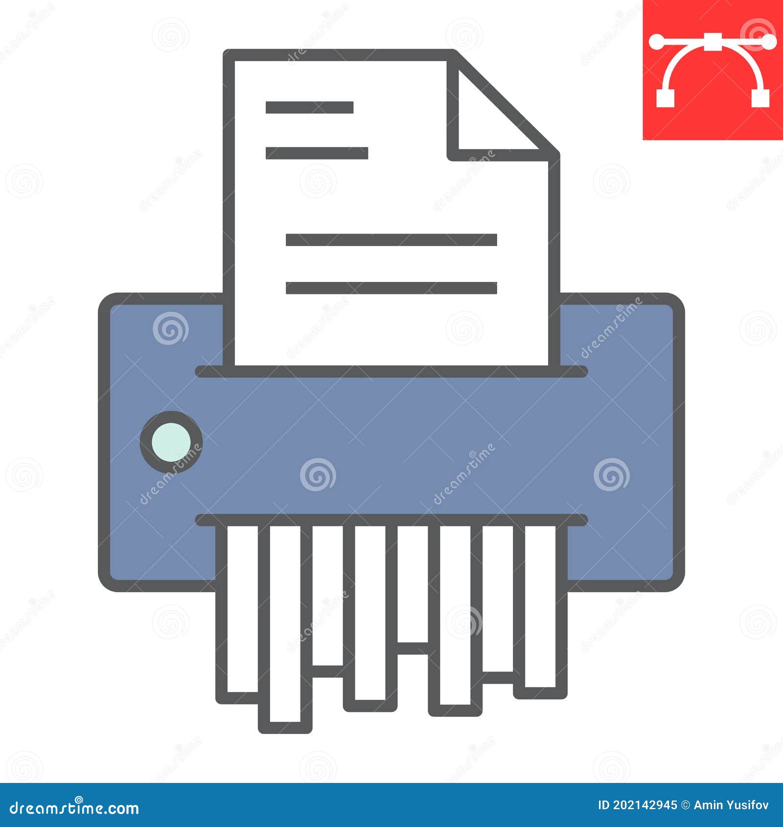 Paper Shredder Color Line Icon, Security and Paperwork, Document ...