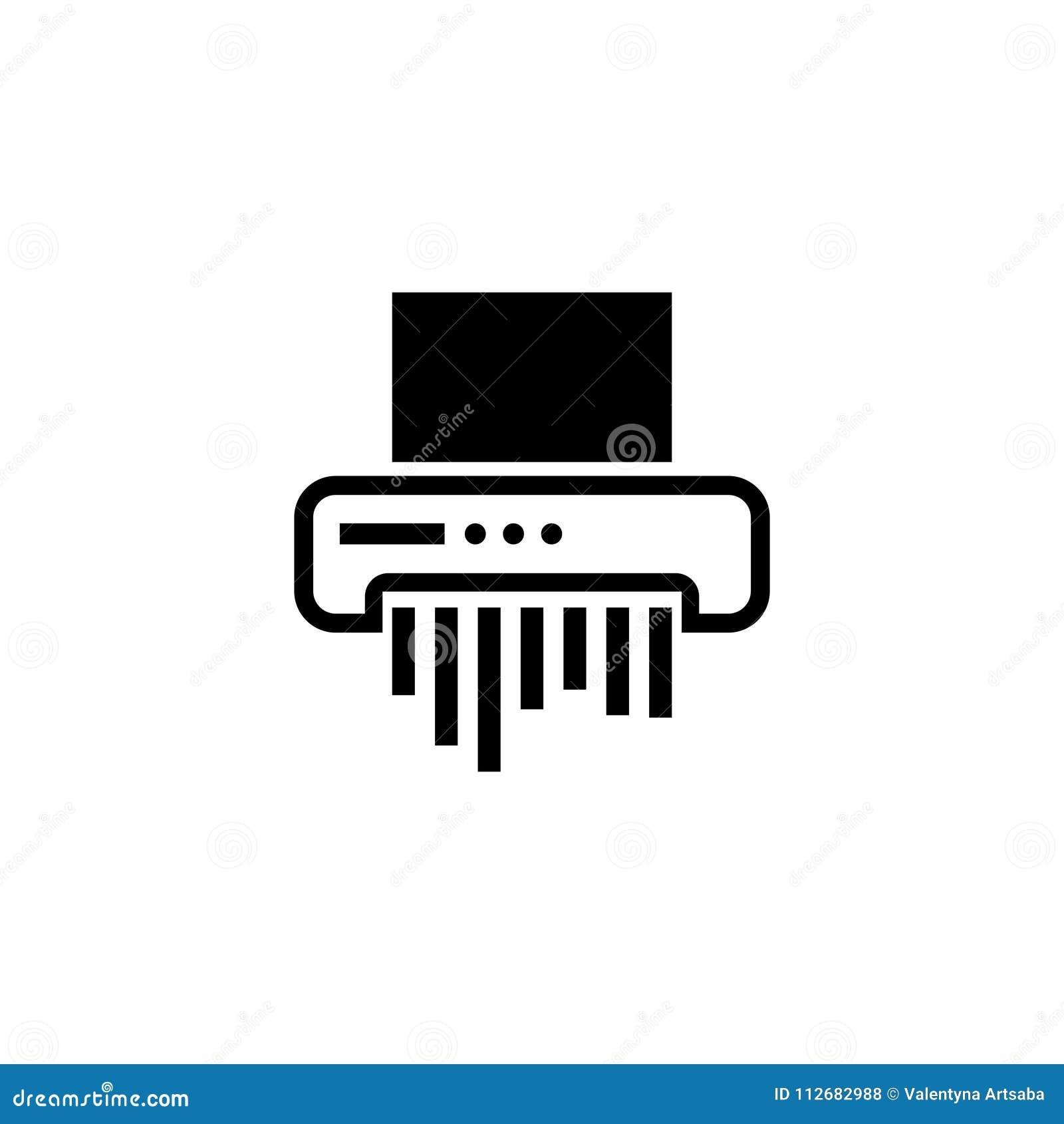 Paper Shredder Flat Vector Icon Stock Vector - Illustration of logo ...