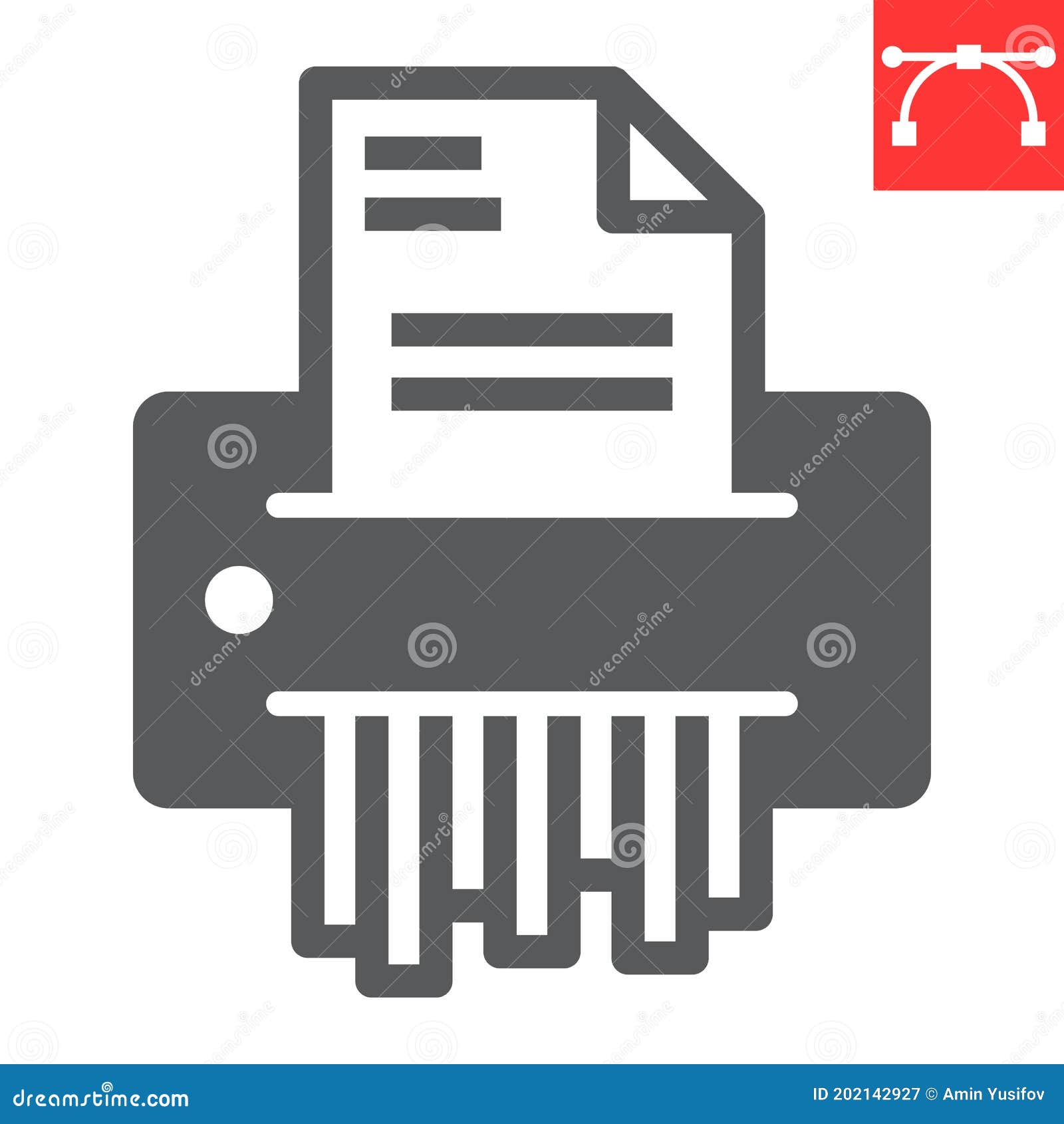 Paper Shredder Glyph Icon, Security and Paperwork, Document Shredder ...