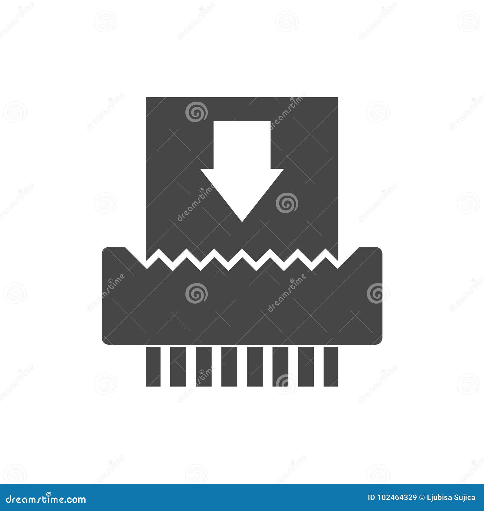 Paper Shredder Icon stock vector. Illustration of icon - 102464329
