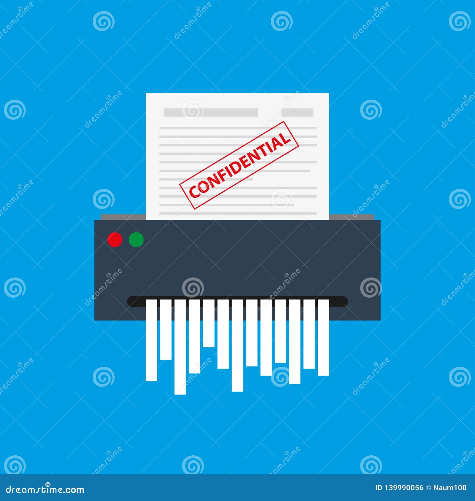 Paper Shredder,isolated on Blue Background Stock Vector - Illustration ...