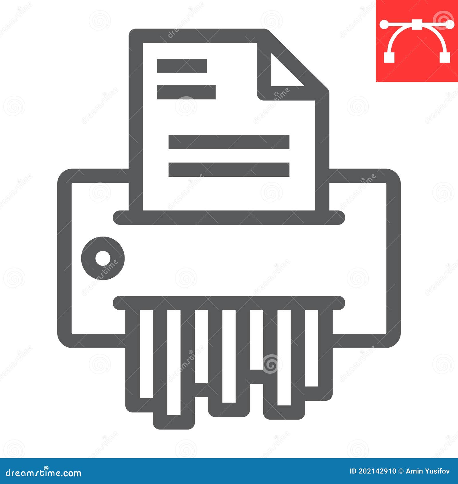 Paper Shredder Line Icon, Security and Paperwork, Document Shredder ...