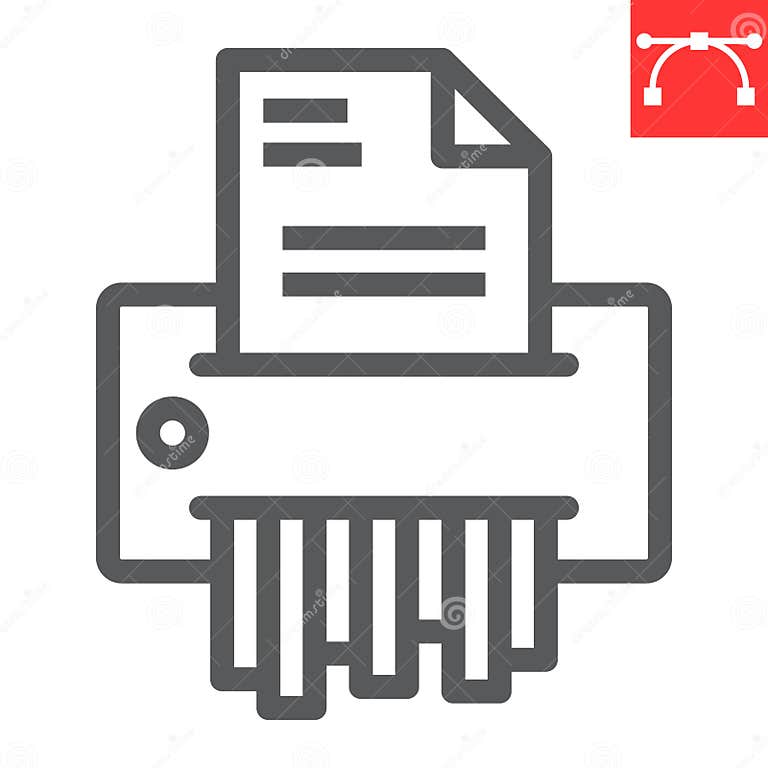 Paper Shredder Line Icon, Security and Paperwork, Document Shredder ...