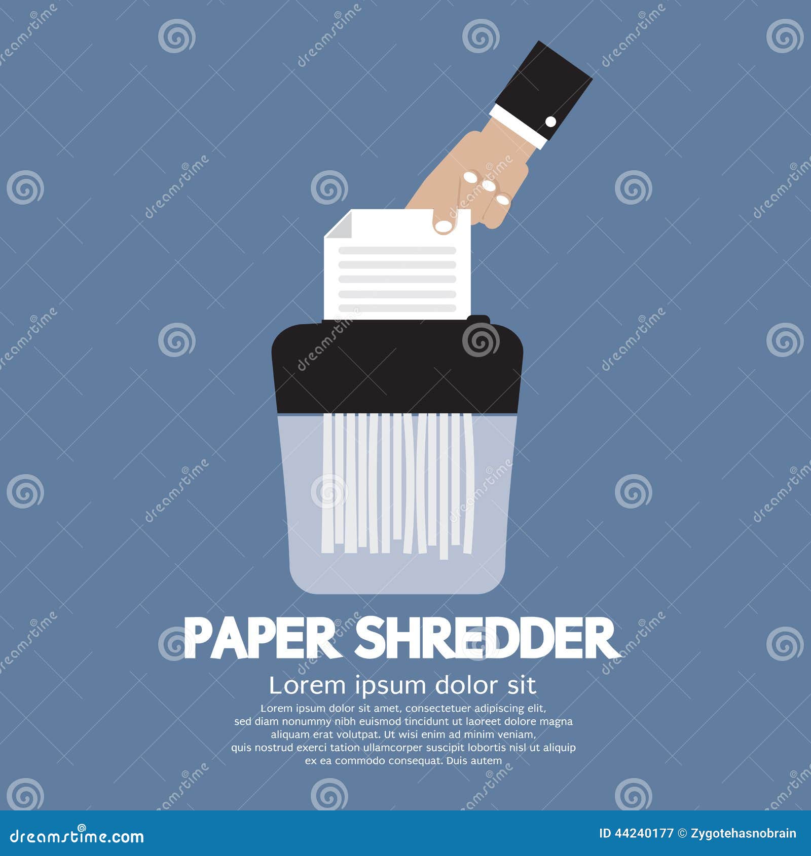Paper Shredder Top Secret Document Destroys The Vector Illustration ...