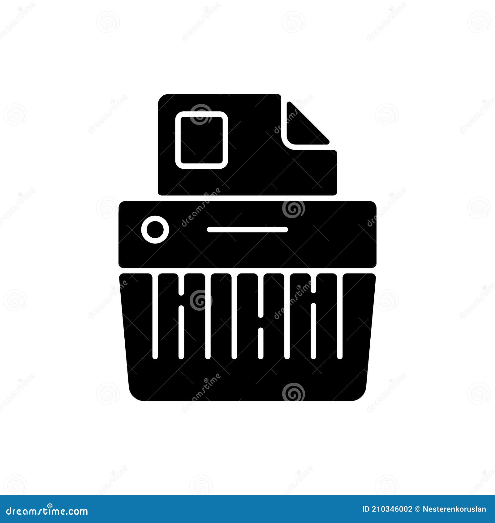 Paper Shredding Black Glyph Icon Stock Vector - Illustration of ...