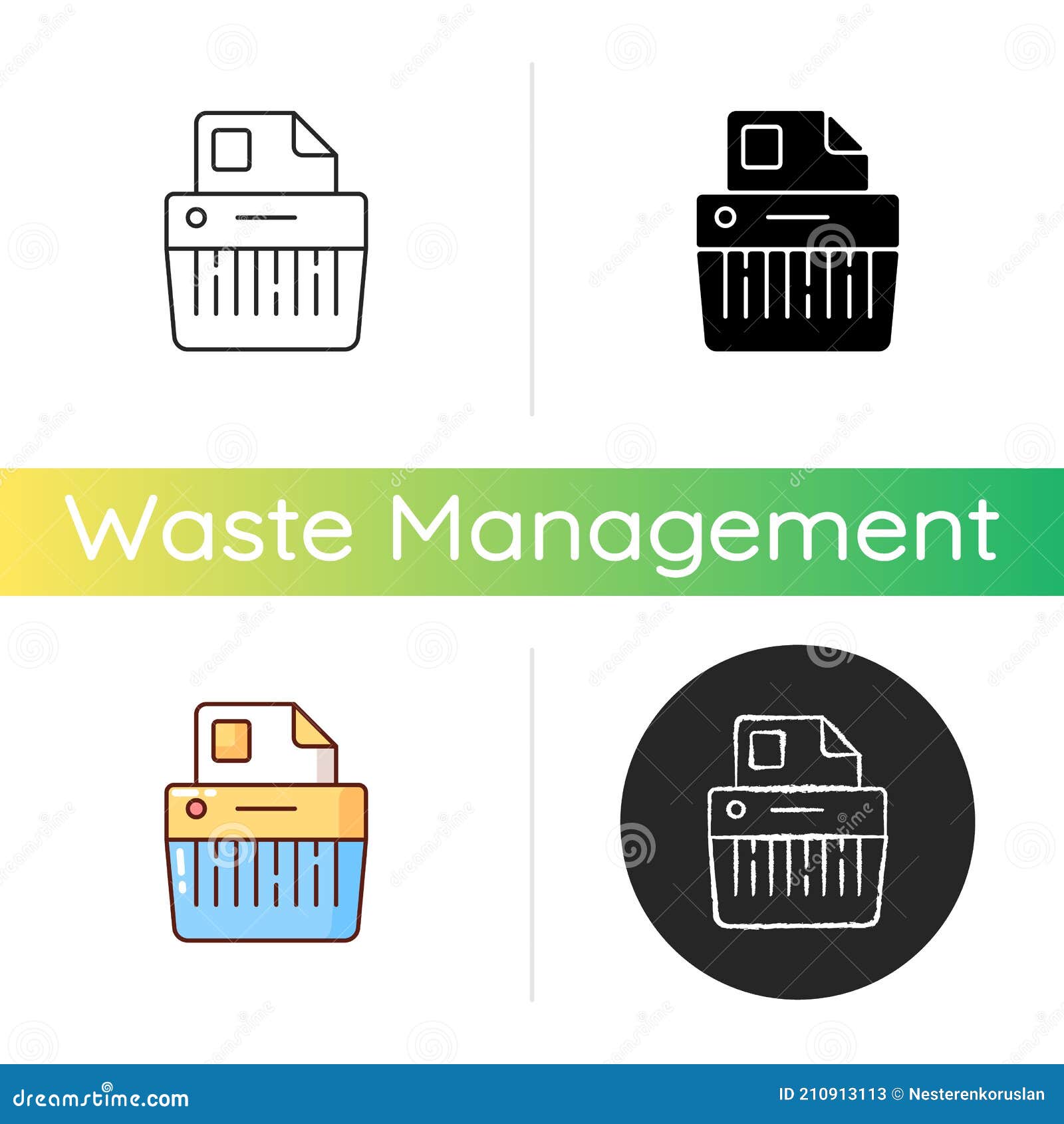 Paper shredding icon stock vector. Illustration of vector - 210913113