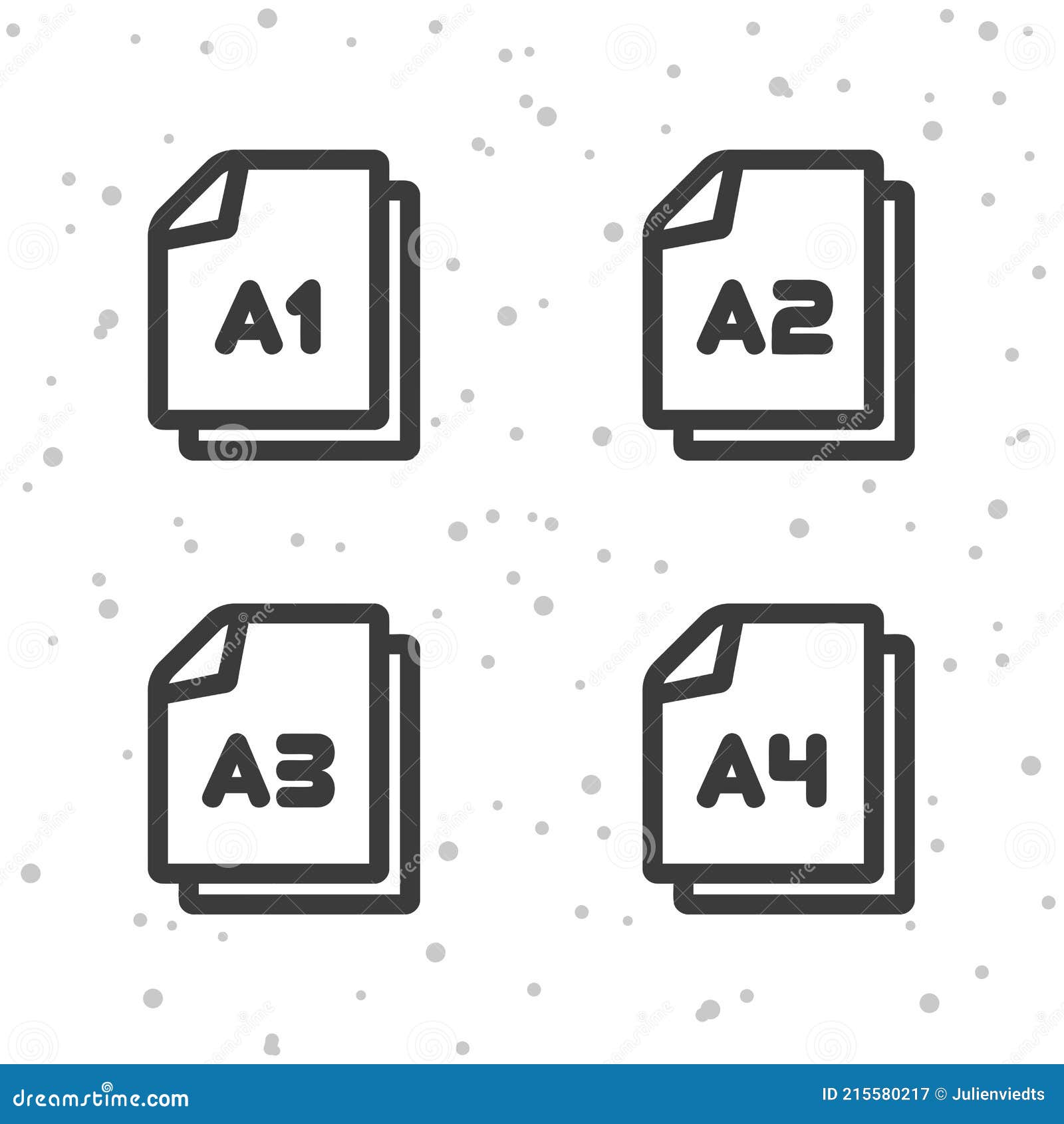 Paper Size A1 A2 A3 A4 Icons. Document Symbol Stock Illustration ...