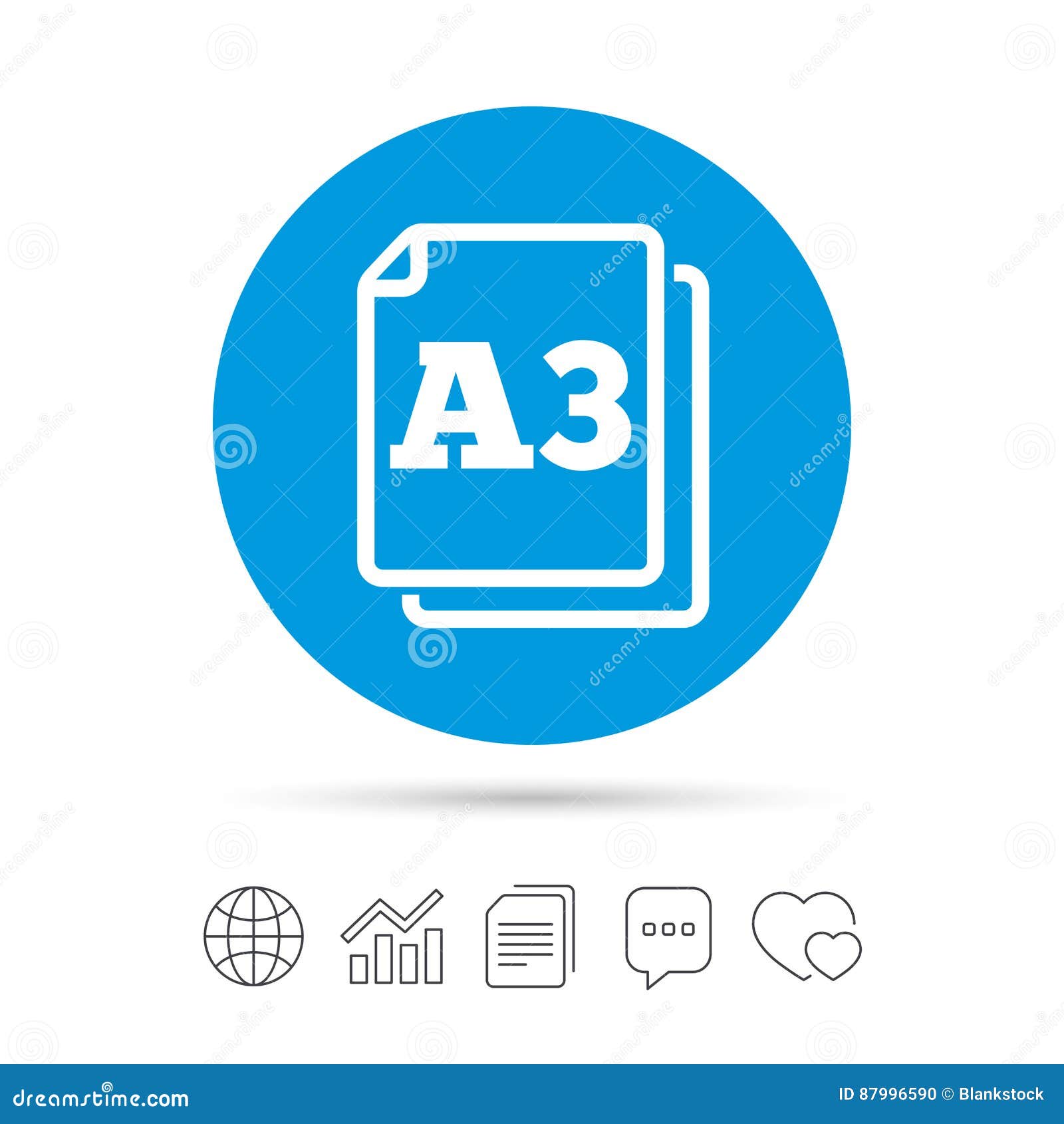 Paper Size A3 Standard Icon. Document Symbol. Stock Vector ...