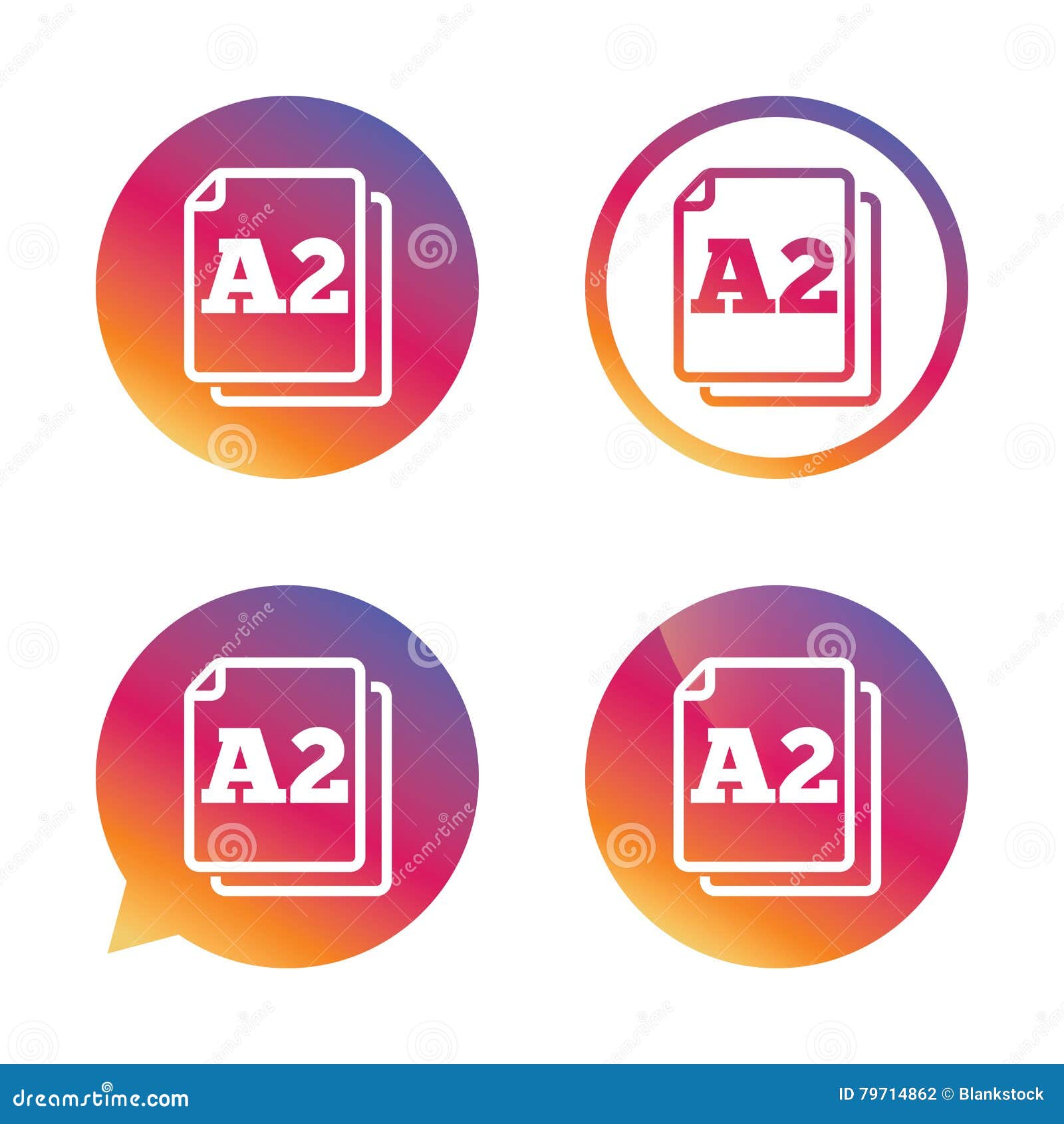Paper Size A2 Standard Icon. Document Symbol. Stock Vector ...