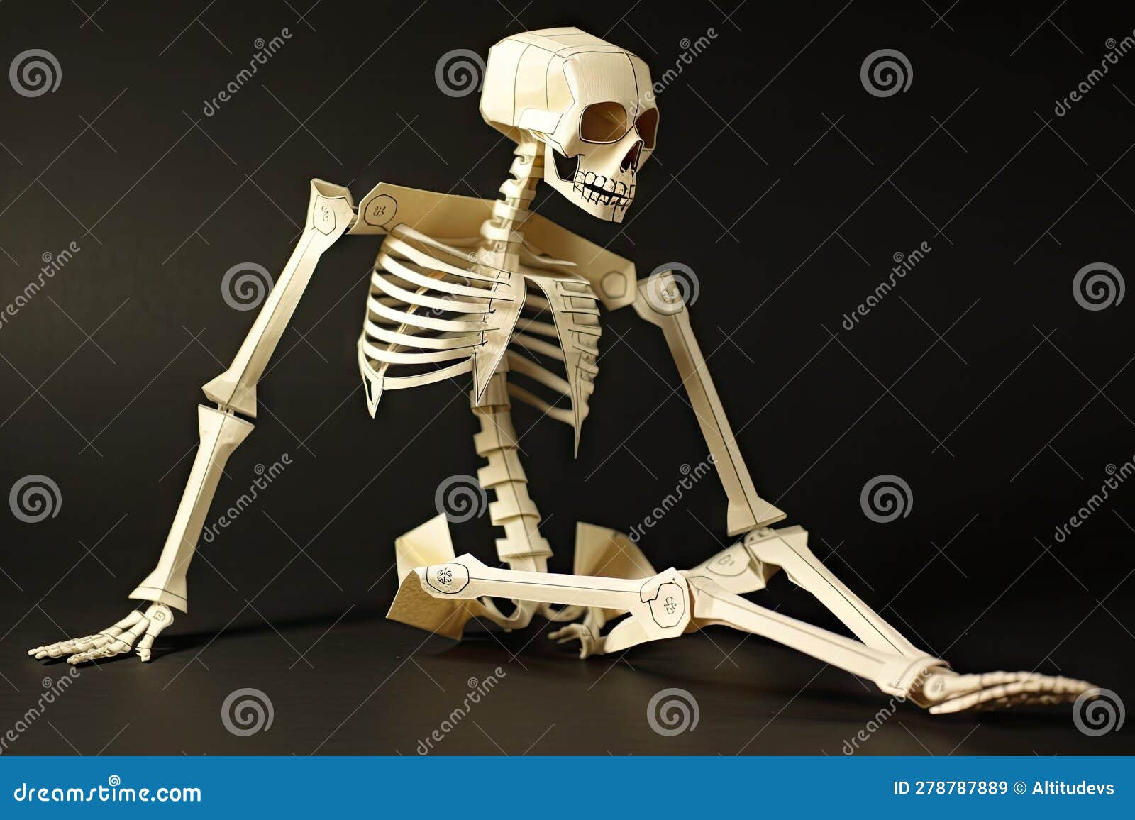 Paper Skeleton, with Origami Details for Bones and Joints Stock ...