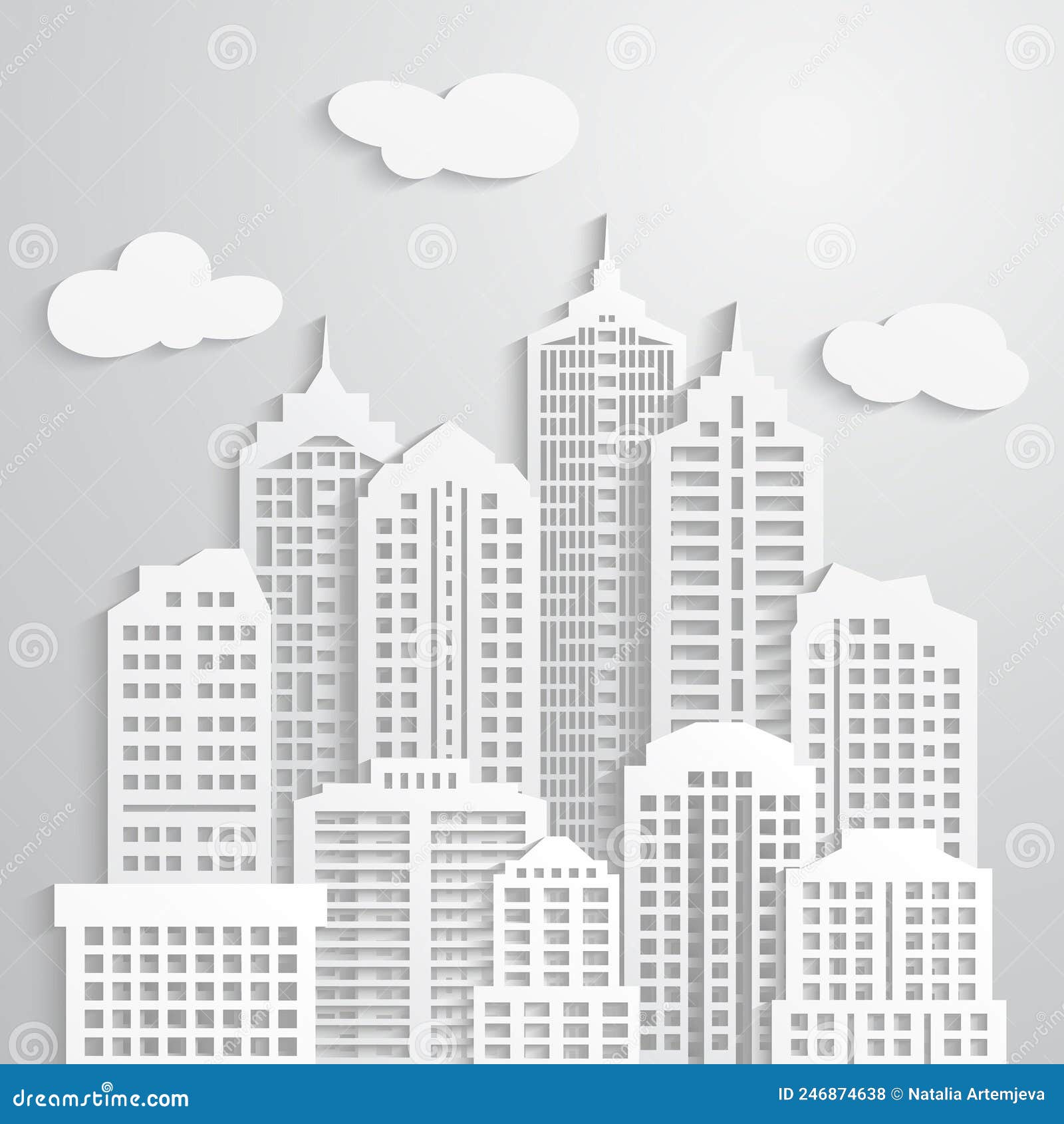 Paper skyscrapers stock vector. Illustration of architecture - 246874638