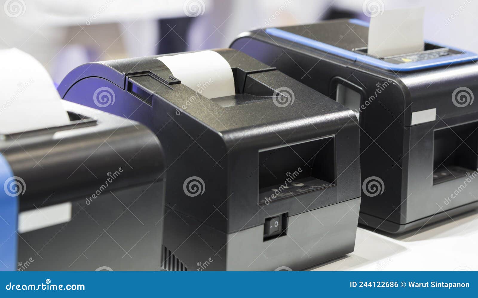 Paper Slip Exit from Thermal Printer Stock Photo - Image of printer ...