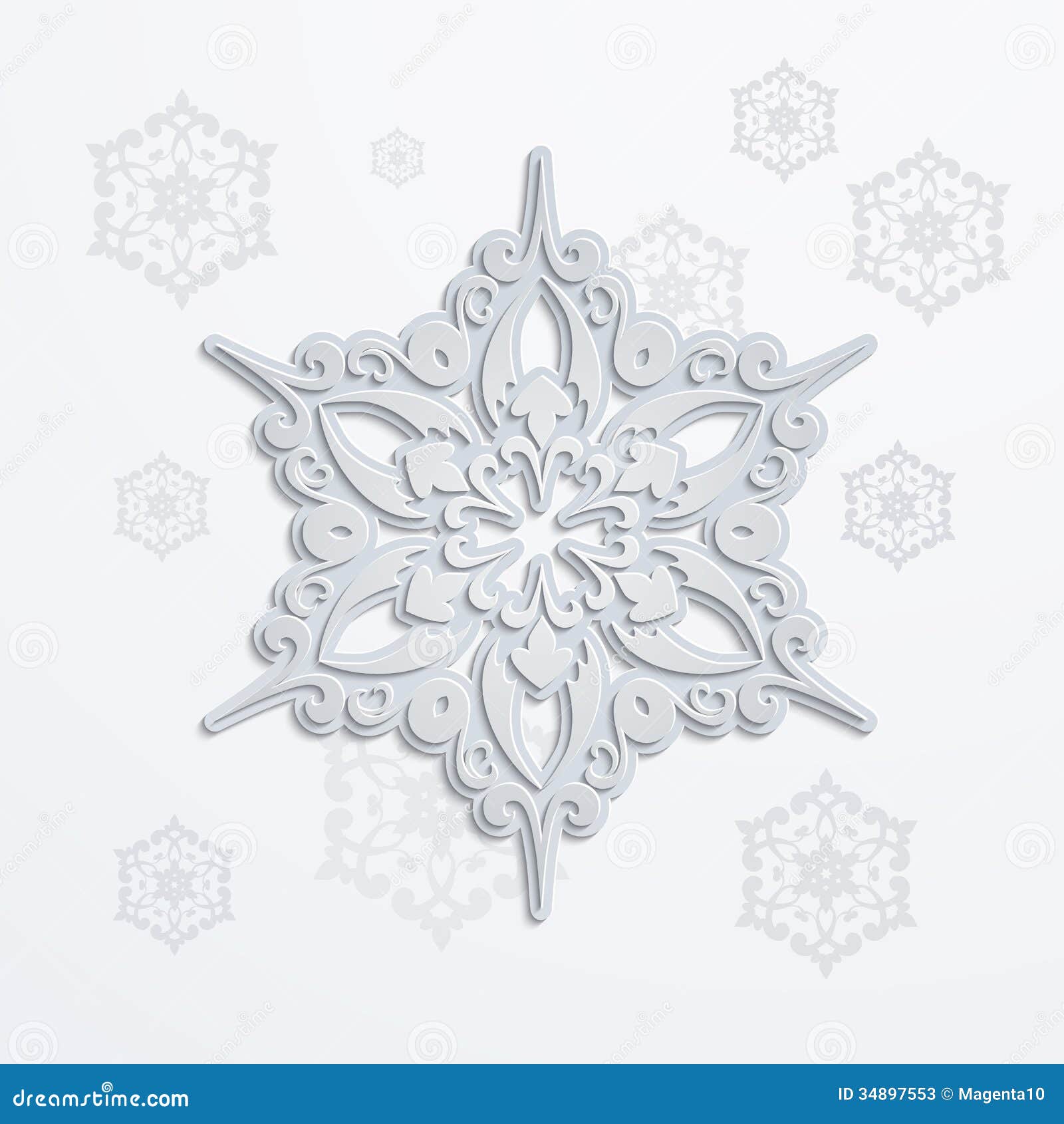 Paper snowflake stock vector. Illustration of icon, celebration - 34897553