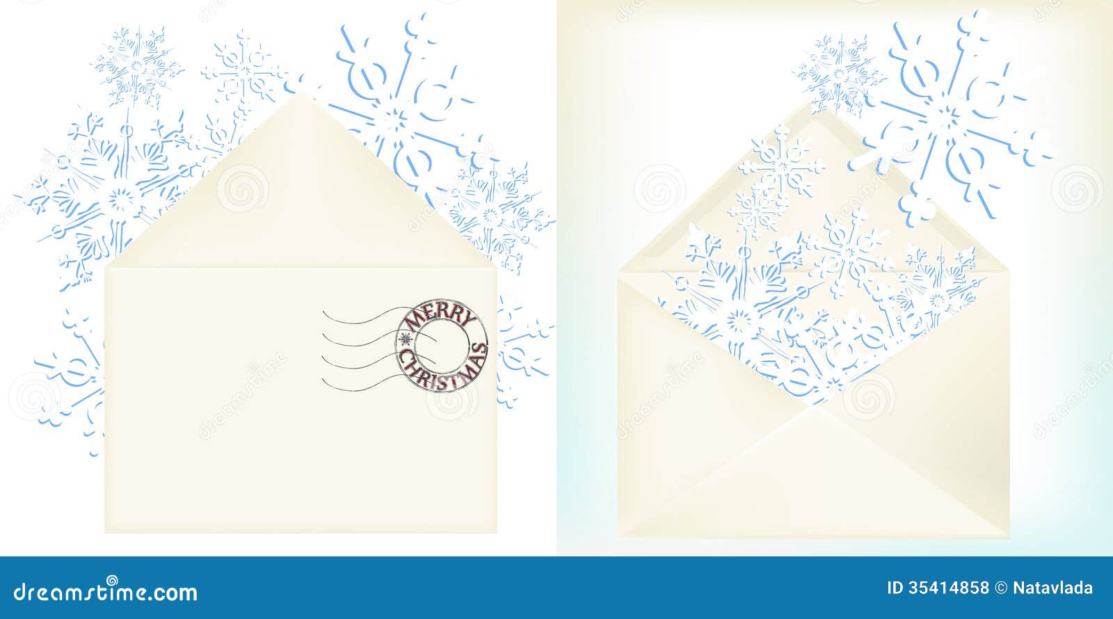 Paper Snowflakes in the Envelope Stock Vector - Illustration of ...