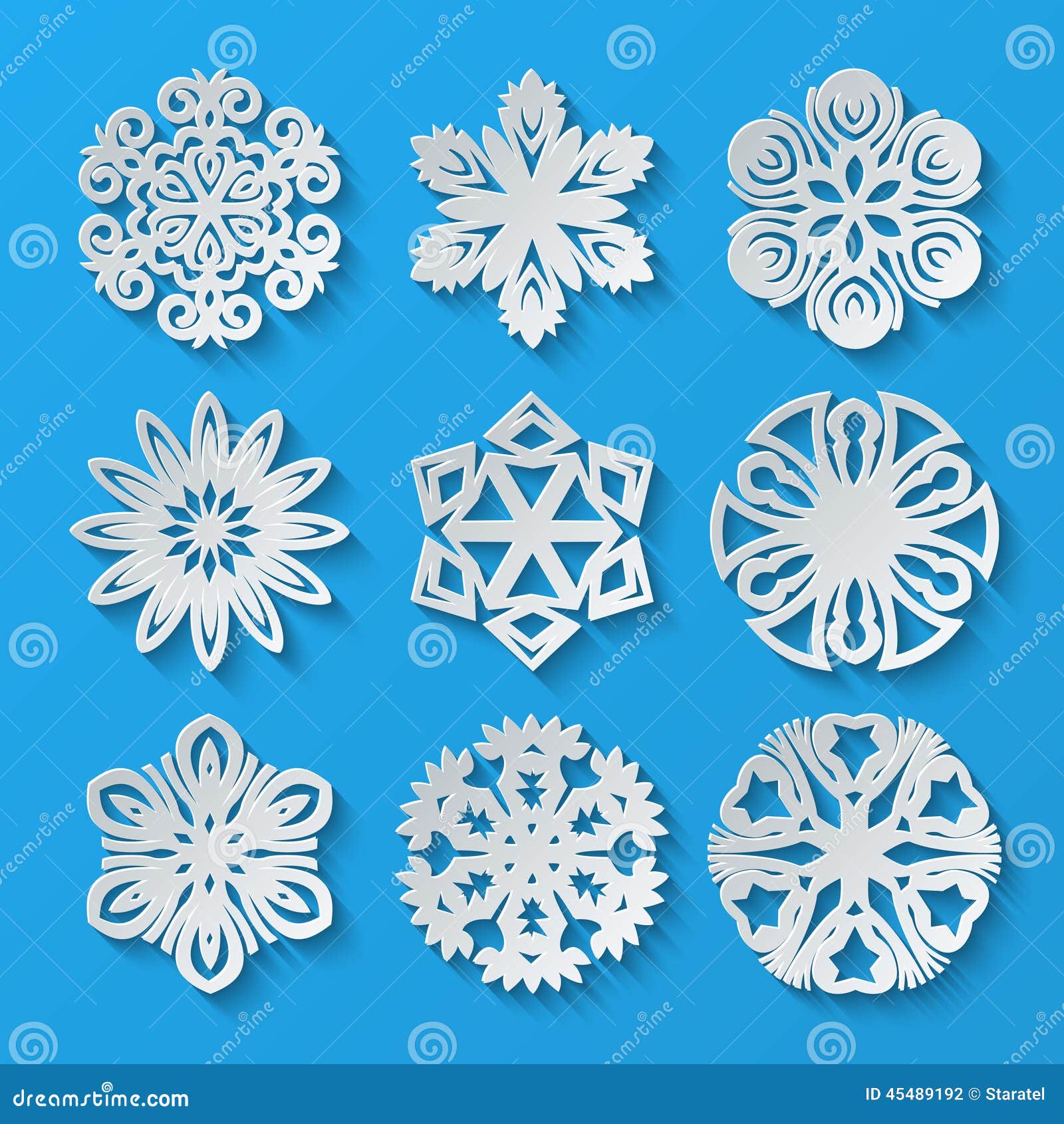 Paper snowflakes. Set 1 stock vector. Illustration of celebration ...
