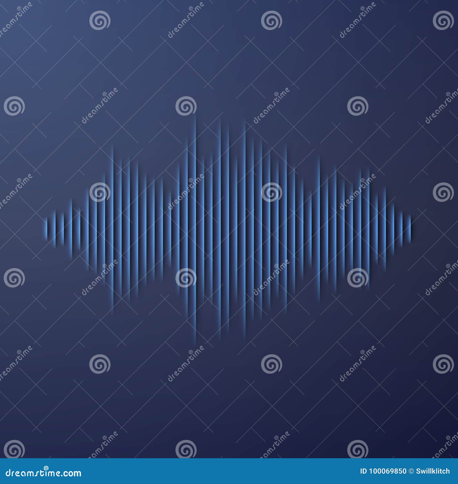 Paper Sound Waveform with Shadow Stock Vector - Illustration of ...