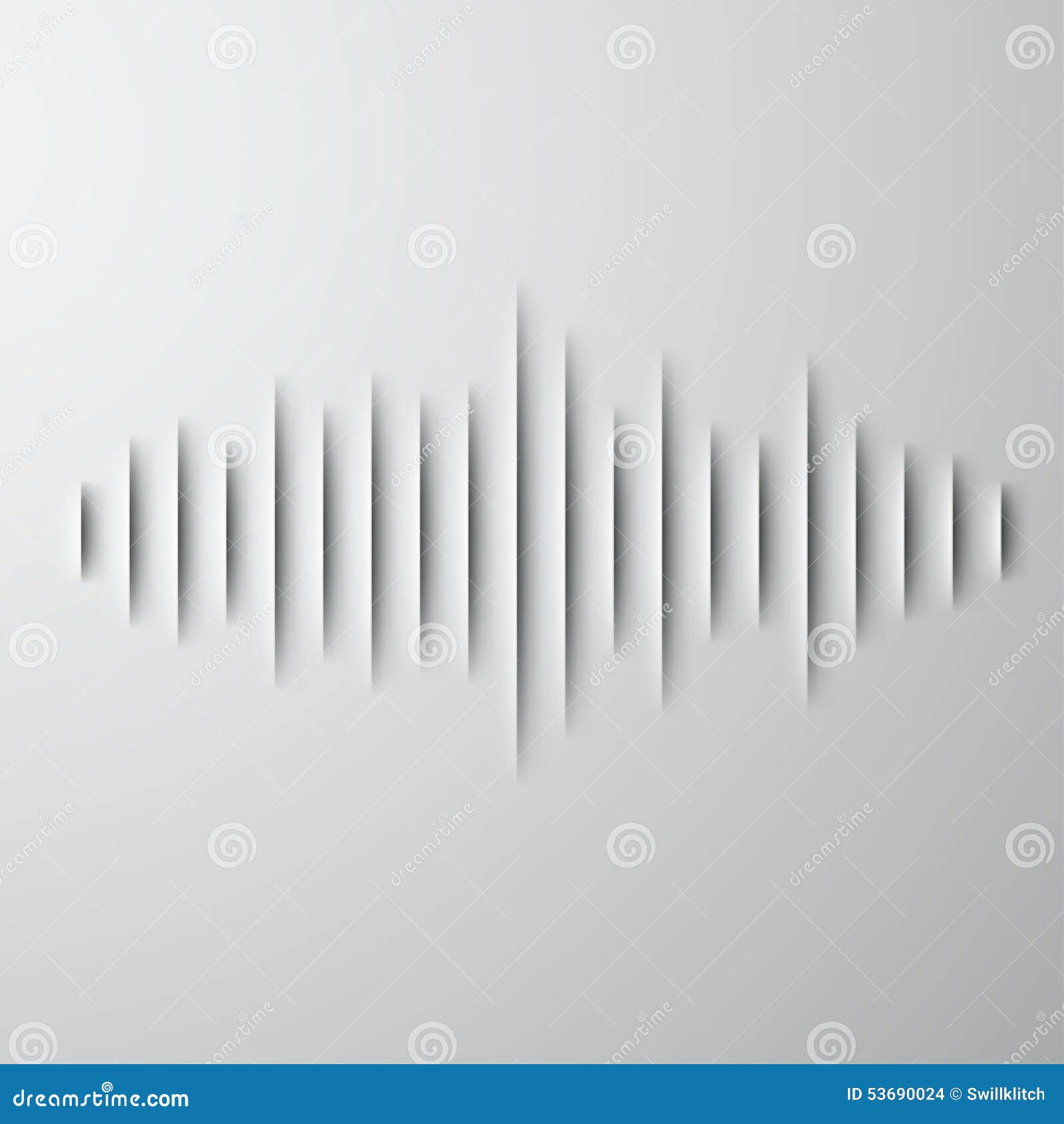 Paper Sound Waveform with Shadow Stock Vector - Illustration of level ...