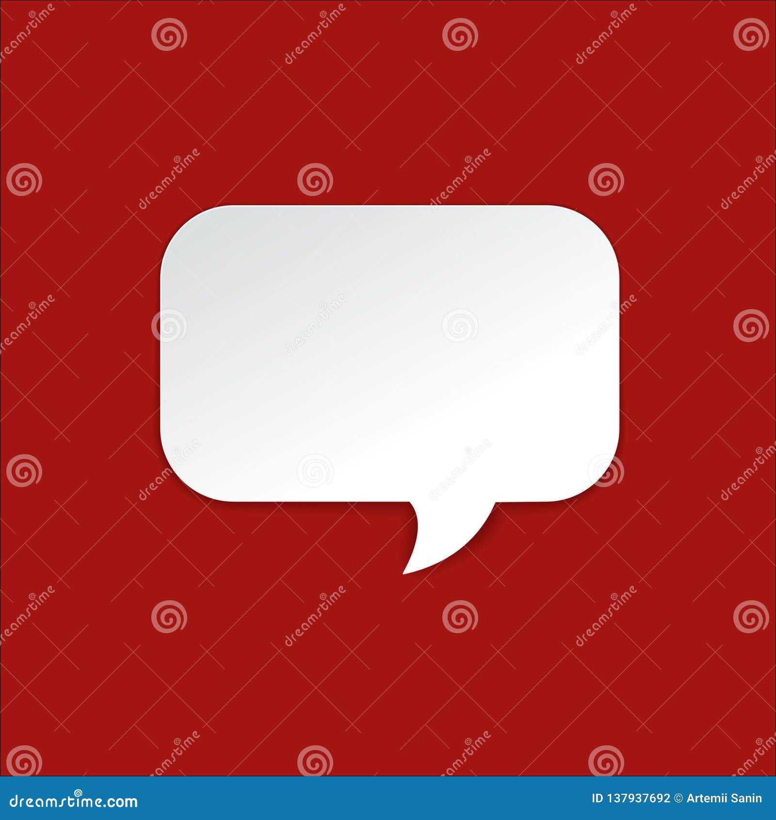 Paper Speech Bubble with Round Corners on Bright Background Stock ...