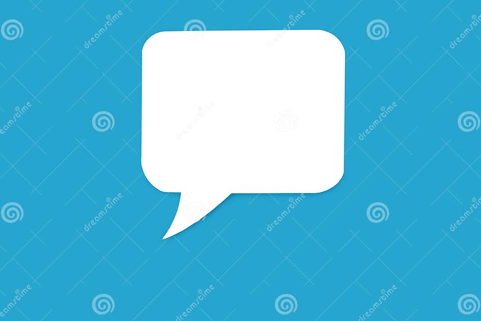 Paper Speech Bubble in the Shape of a Rectangle on a Blue Background ...