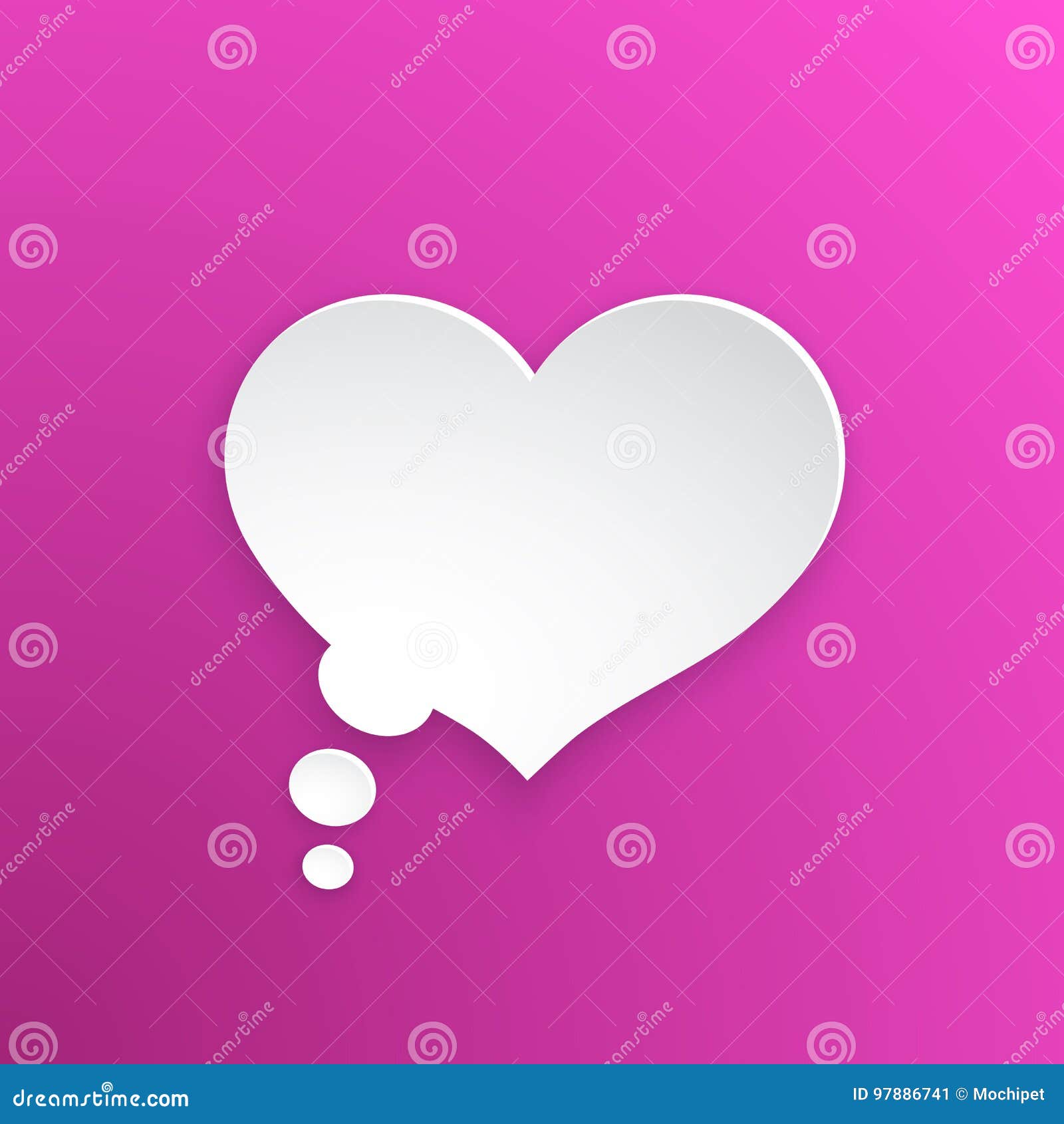 Paper Speech Bubble for Thoughts at Heart Shape Stock Vector ...