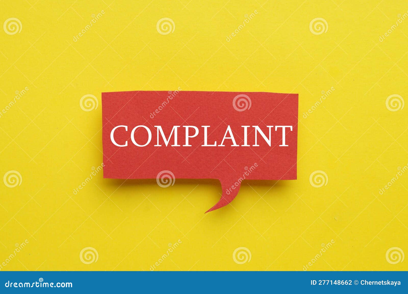 Paper Speech Bubble with Word Complaint on Yellow Background, Top View ...