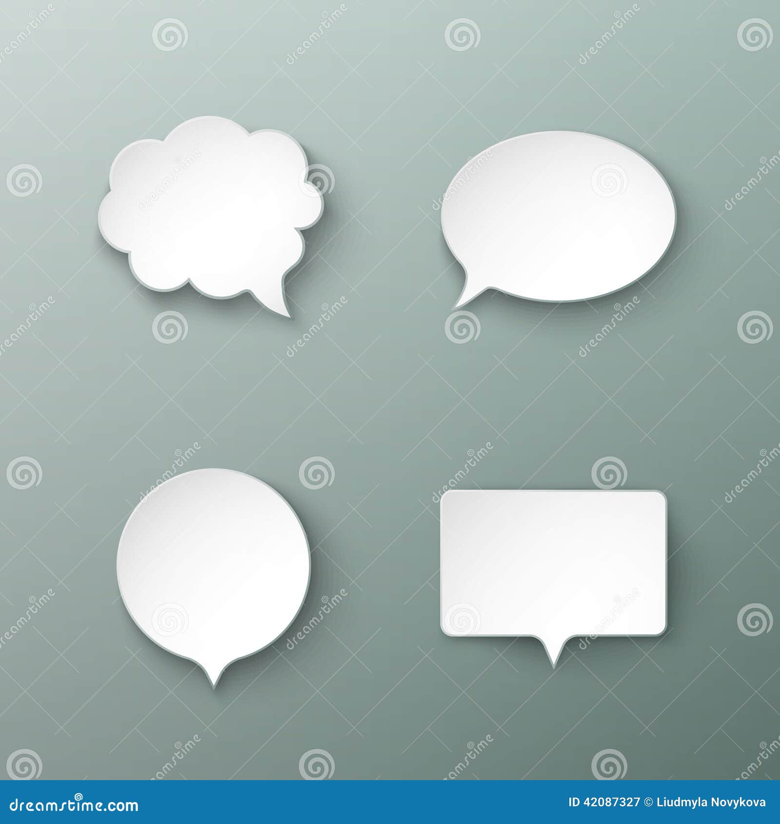 Paper Speech Bubbles Different Shapes with the Shadows Stock Vector ...