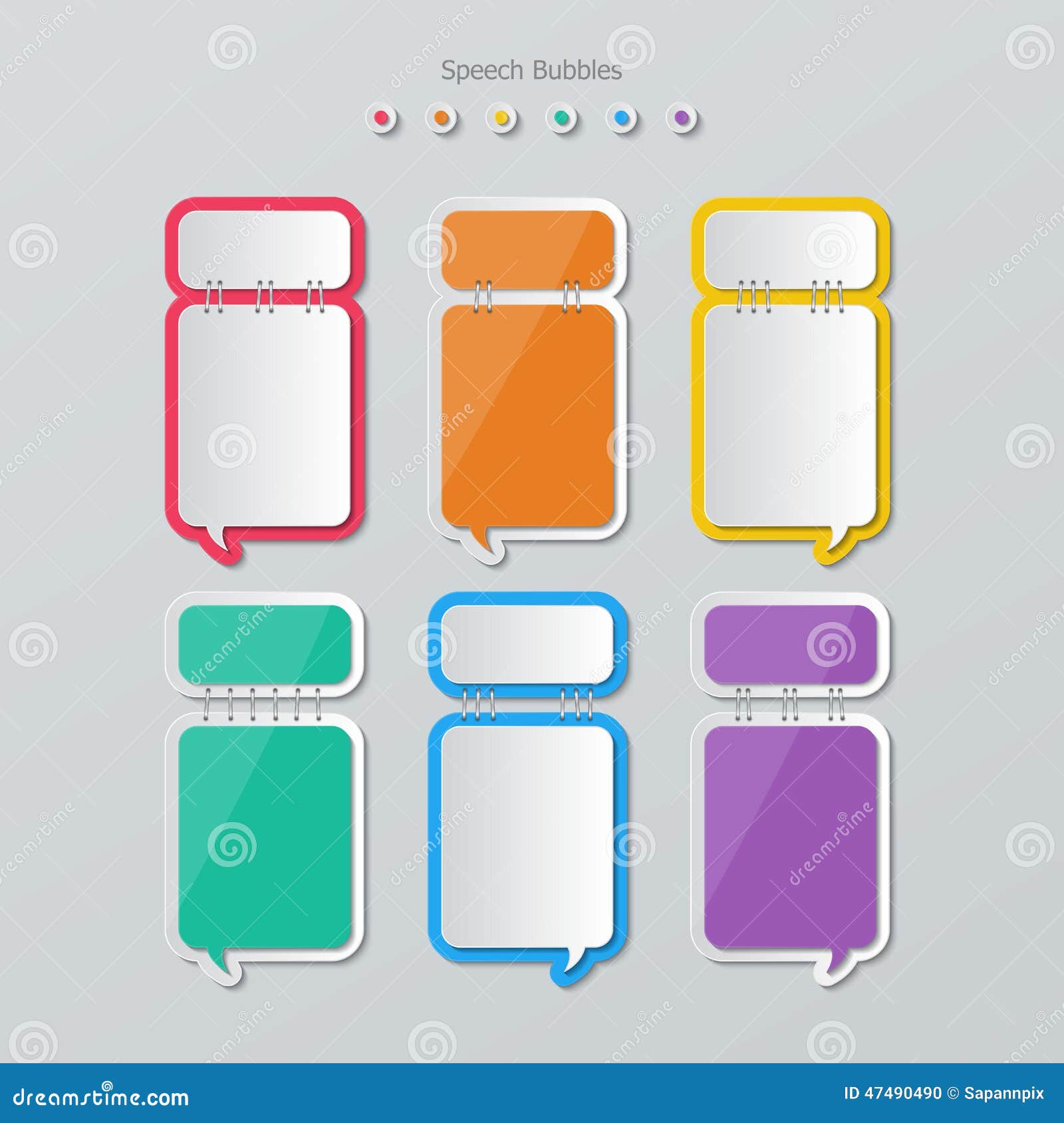 Paper Speech Bubbles Infographics Stock Vector - Illustration of green ...
