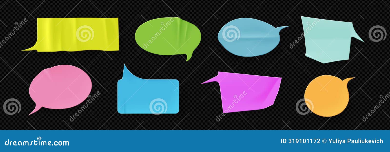 Paper Speech Cloud Sticker for Chat Text Vector Stock Vector ...