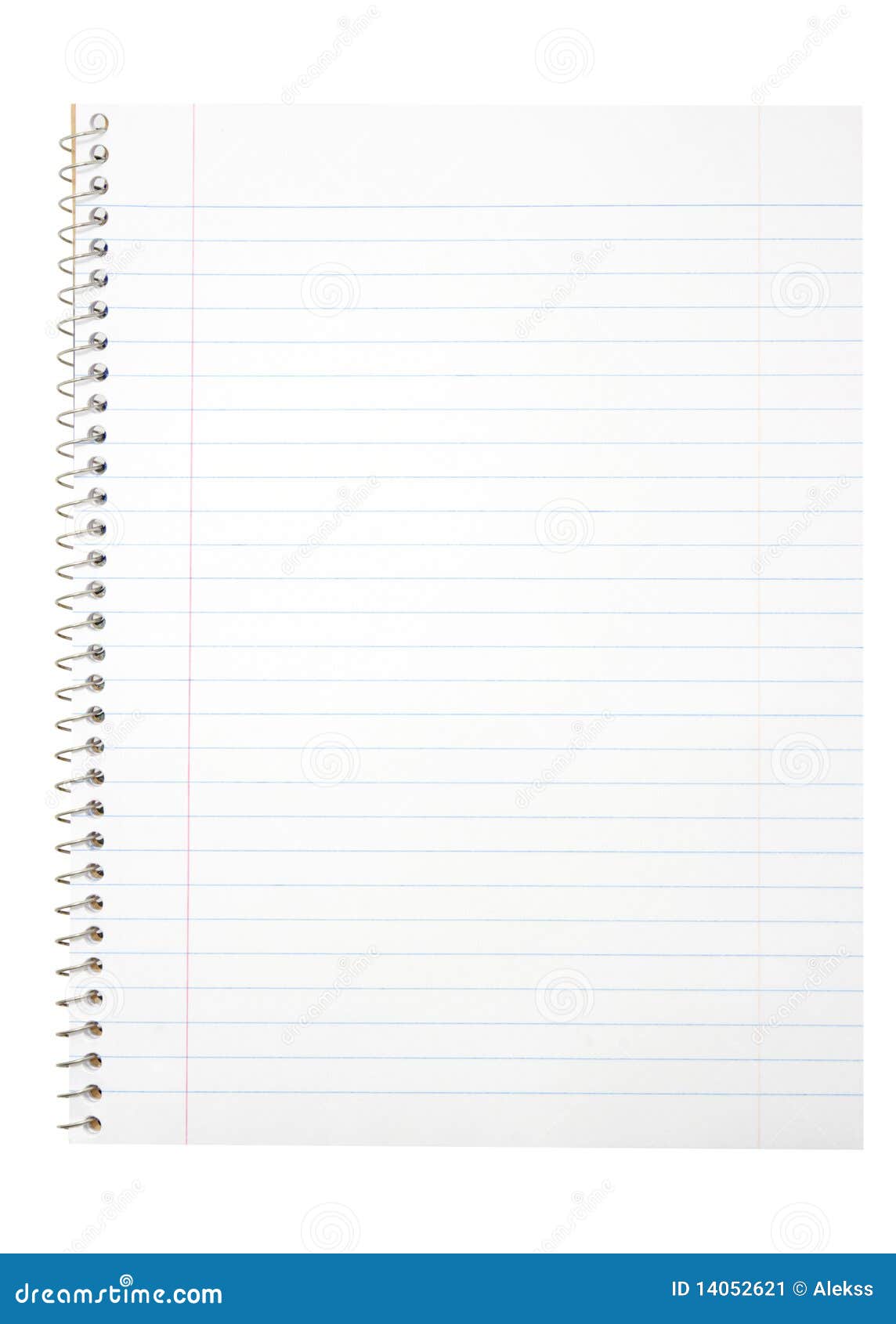 Paper Spiral Notebook Close-up Isolated On A White Background. Blank ...