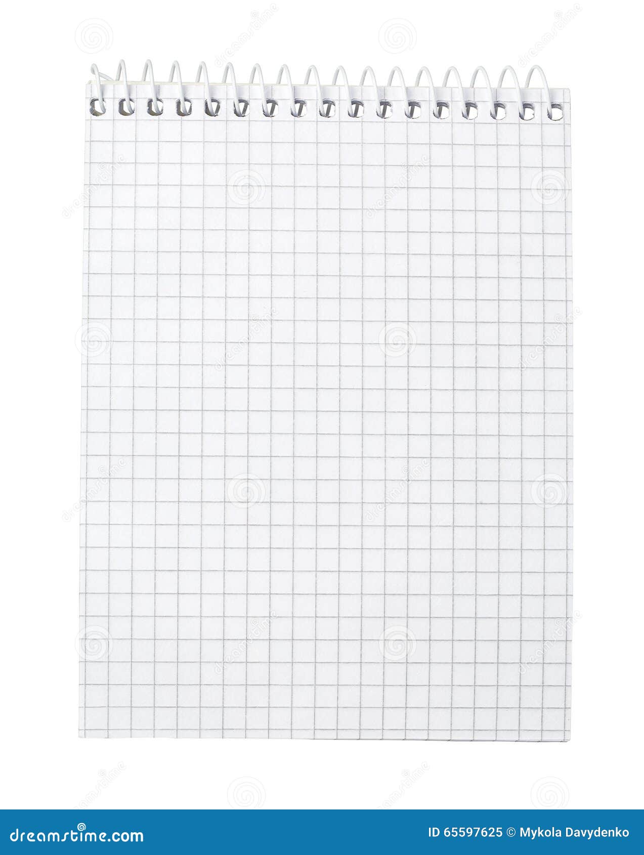 Paper Spiral Notebook Close-up Isolated on a White Background. Blank ...