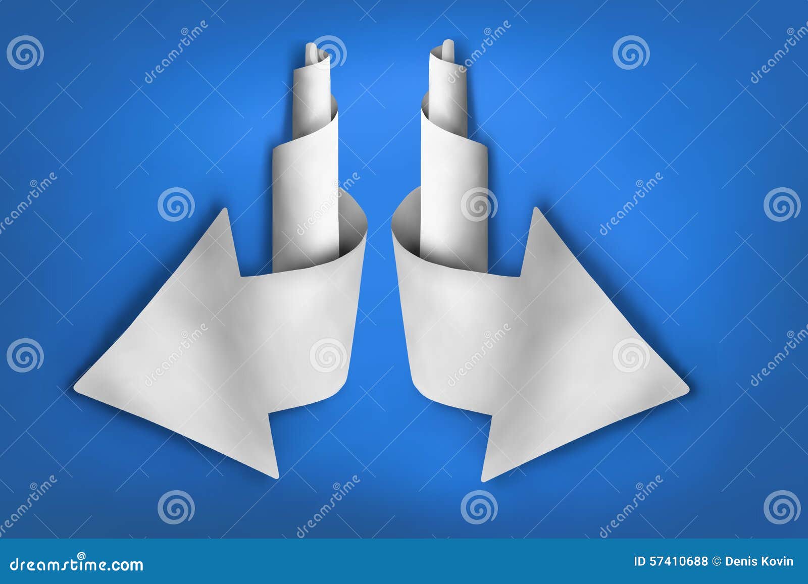 Paper Spiral Realistic Arrows with Shadow Stock Illustration ...