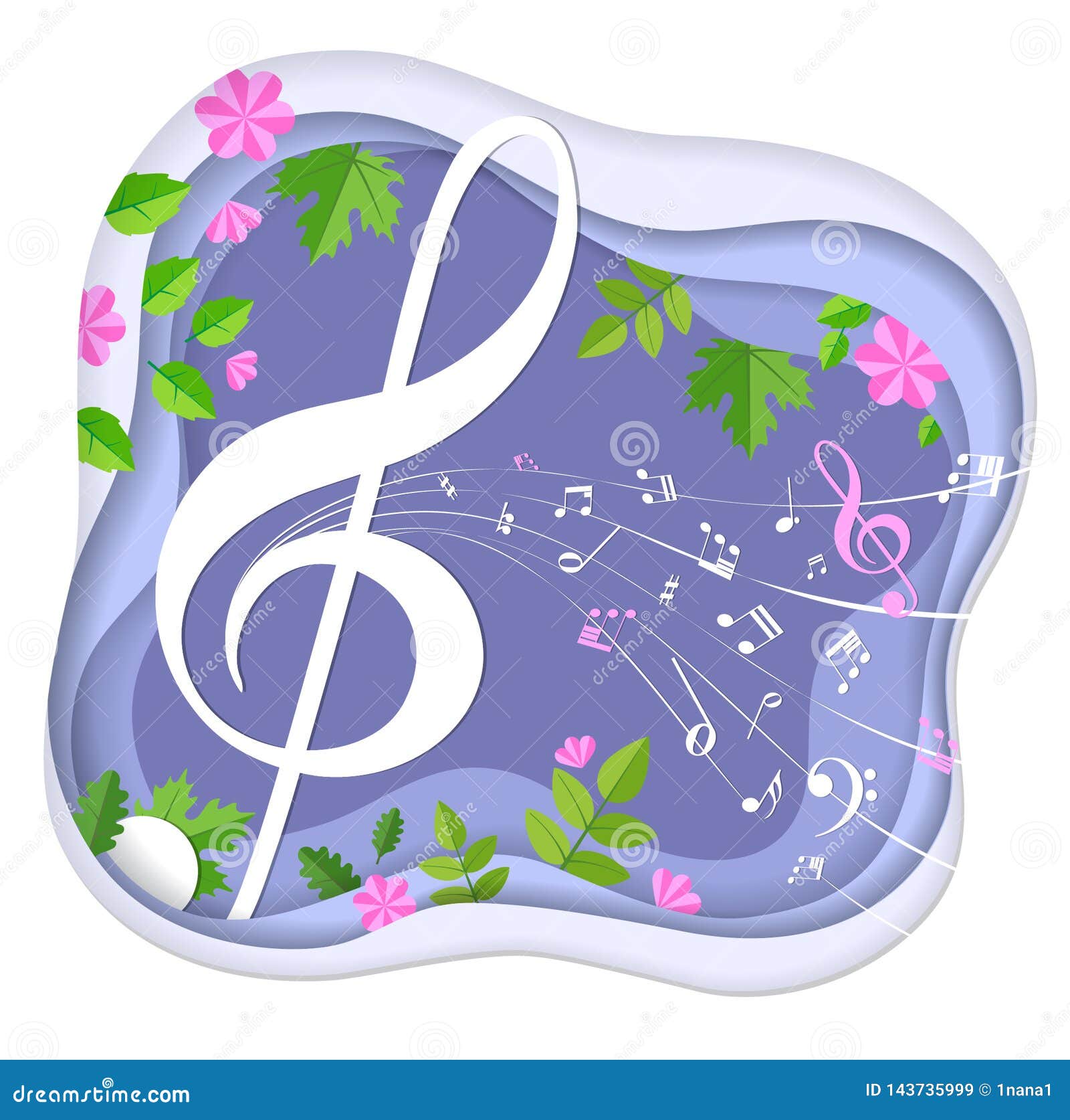 Paper Spring Music Background Stock Vector - Illustration of musical ...