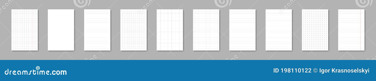 Paper with Square, Lined Paper Blank Sheets. Paper Sheet in Line and ...