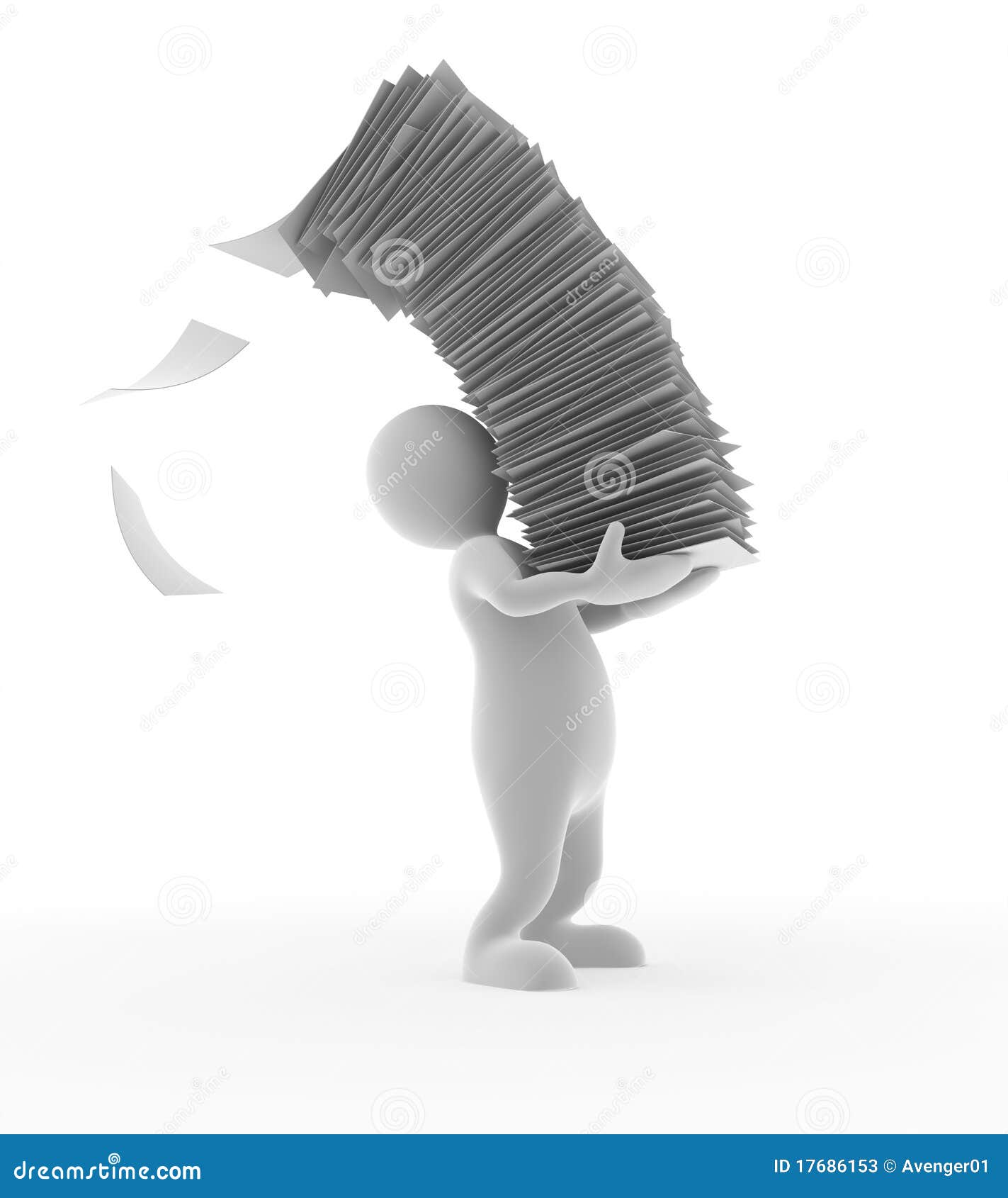 Paper stack stock illustration. Illustration of person - 17686153