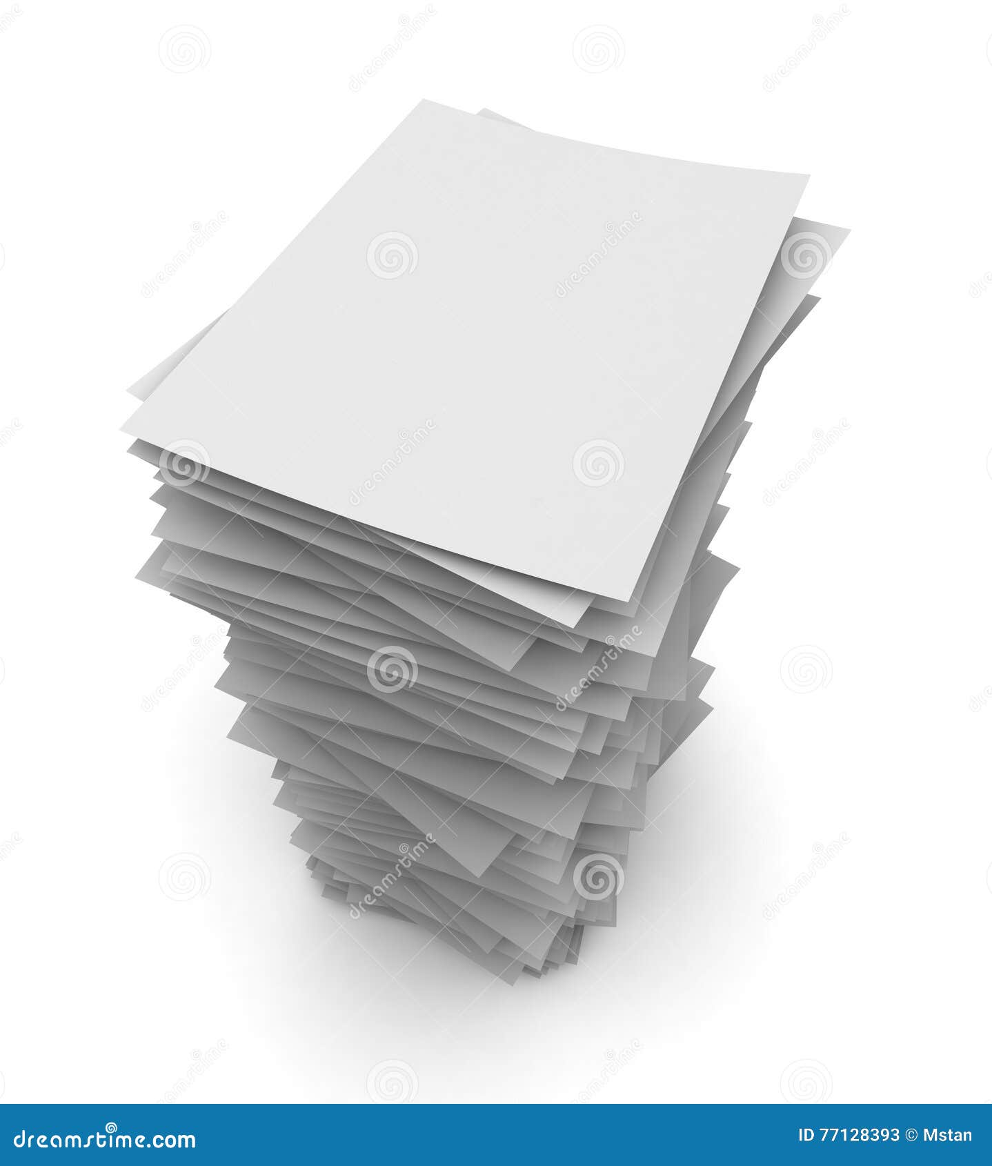 Paper Stack Concept 3d Illustration Stock Illustration - Illustration ...