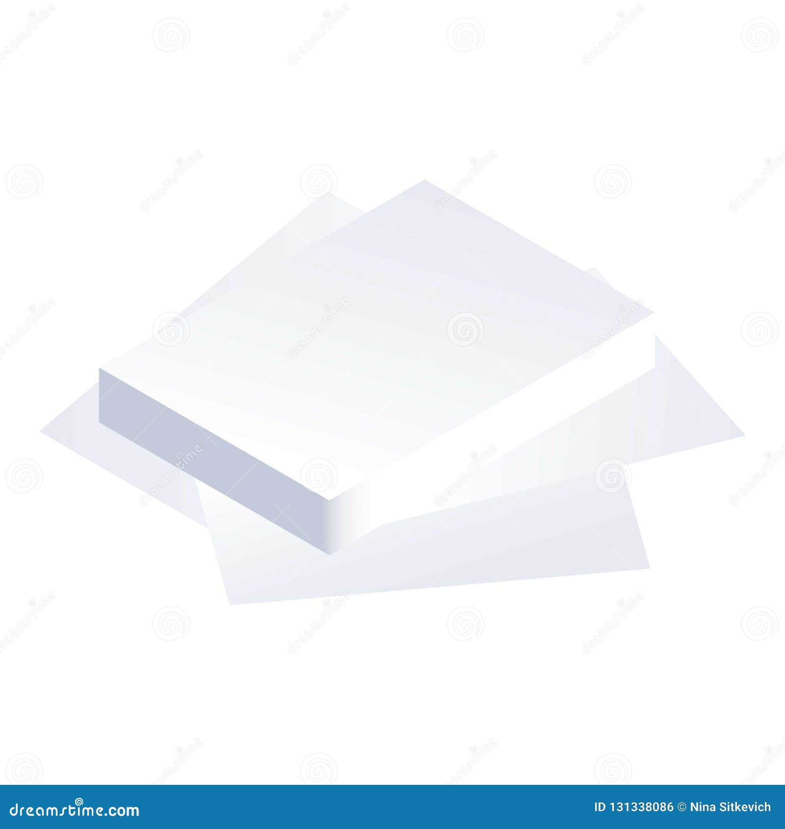 Paper Stack Icon, Isometric Style Stock Vector - Illustration of object ...